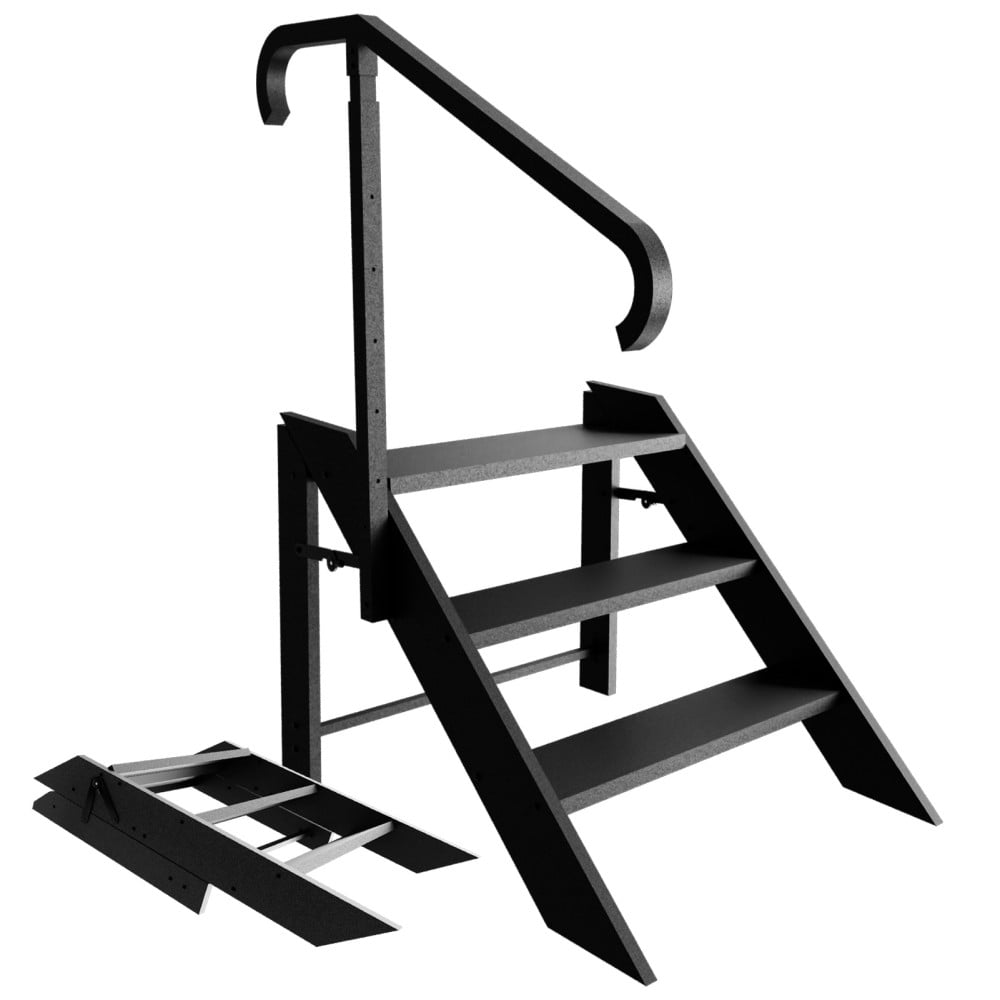 IVV RV Step Stool, 3 Step Folding Ladder, Hot Tub Steps with Handrail ...