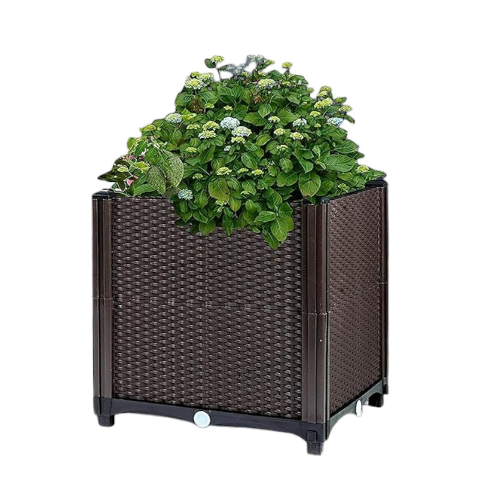 IVV Raised Garden Bed, Outdoor Elevated Square Planter Box with ...