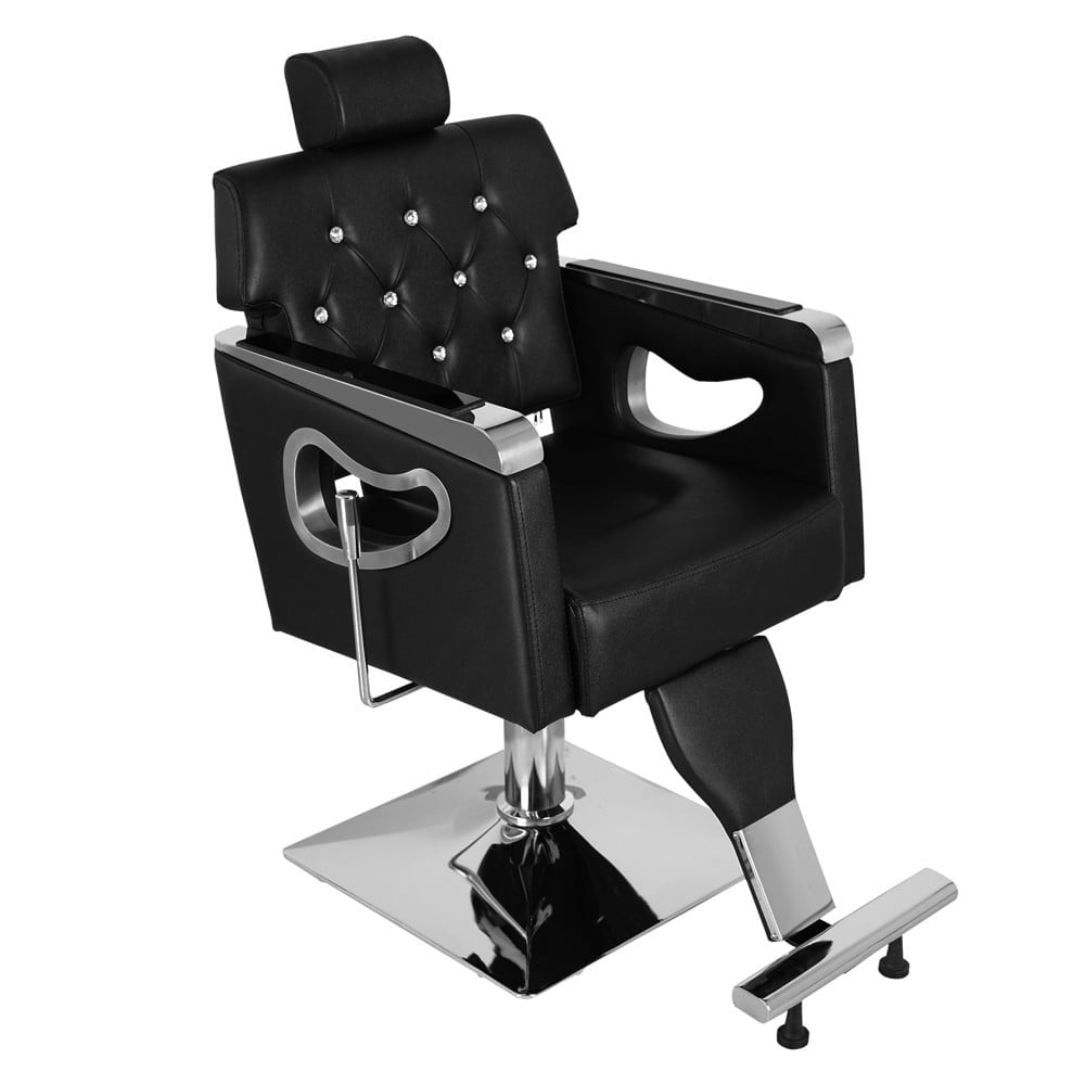 IVV Recliner Barber Chair, 106°-136° Reclining for Hair Stylist, Black ...