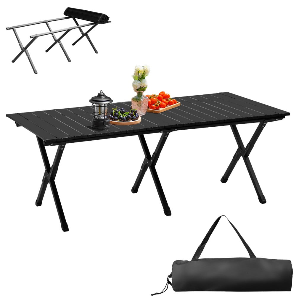 IVV Roll-Top Table for Camping - 46"L x 24"W x 16.5"H - Portable Carbon ...