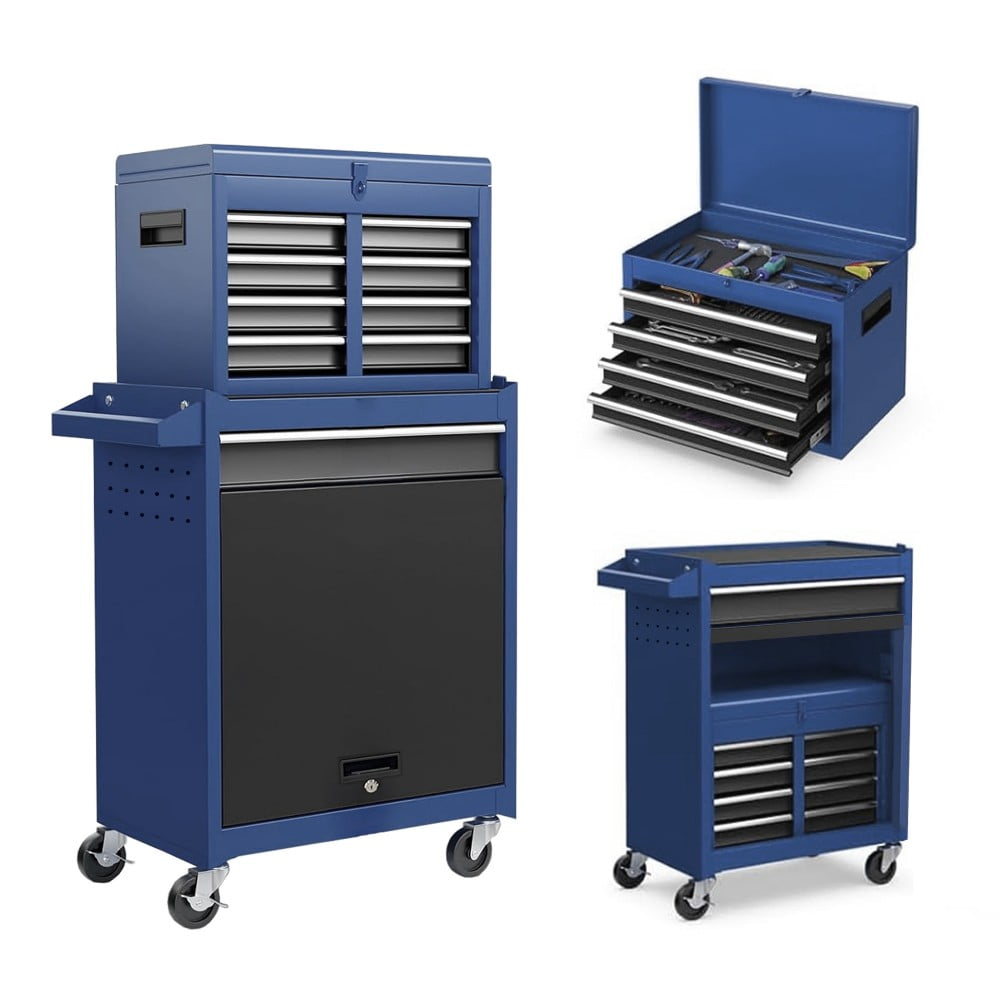 IVV Rolling Tool Chest, Lockable 5-Drawer Tool Cabinet w/ Top EVA Mat & Universal Wheels, 2 in 1 ...