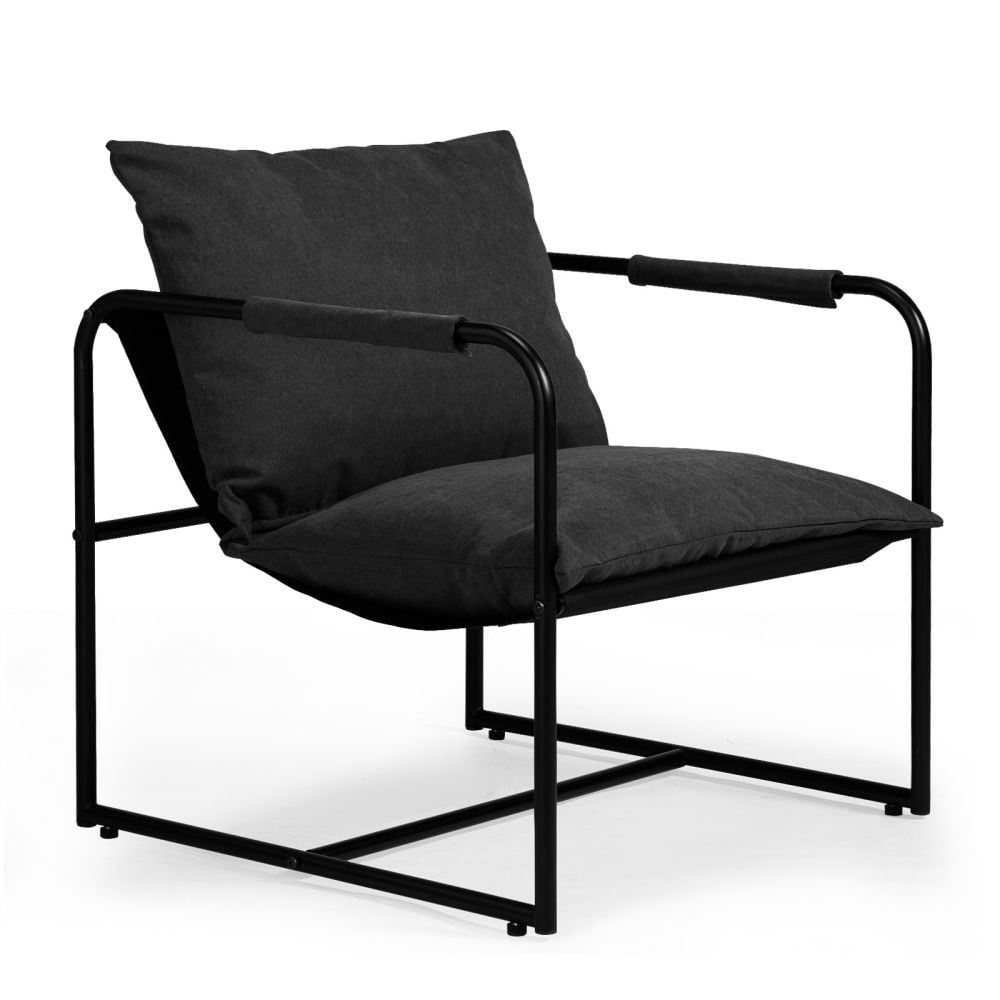 IVV Sling Accent Chair, Modern Metal Frame Armchair with Comfy Soft ...