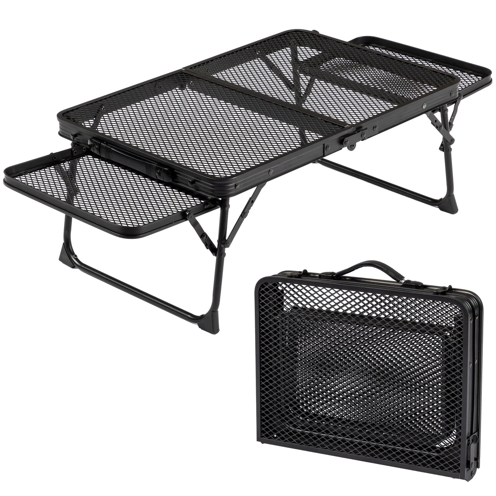 IVV Small Low Camping Table with Wing Panels, Low Folding Picnic Table ...