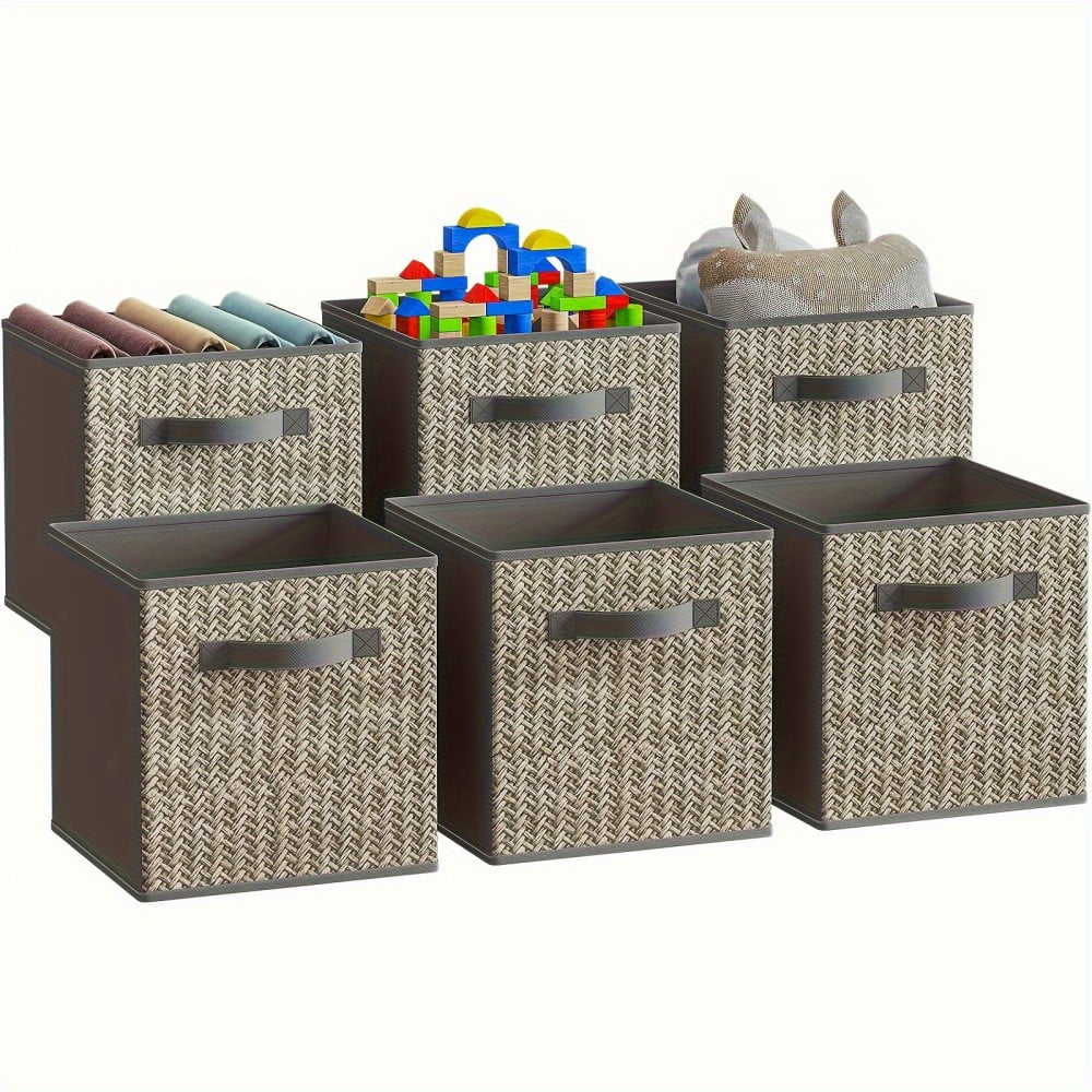 IVV Storage Cubes Set of 6, 11-inch Cube Storage Bins, Foldable Fabric ...