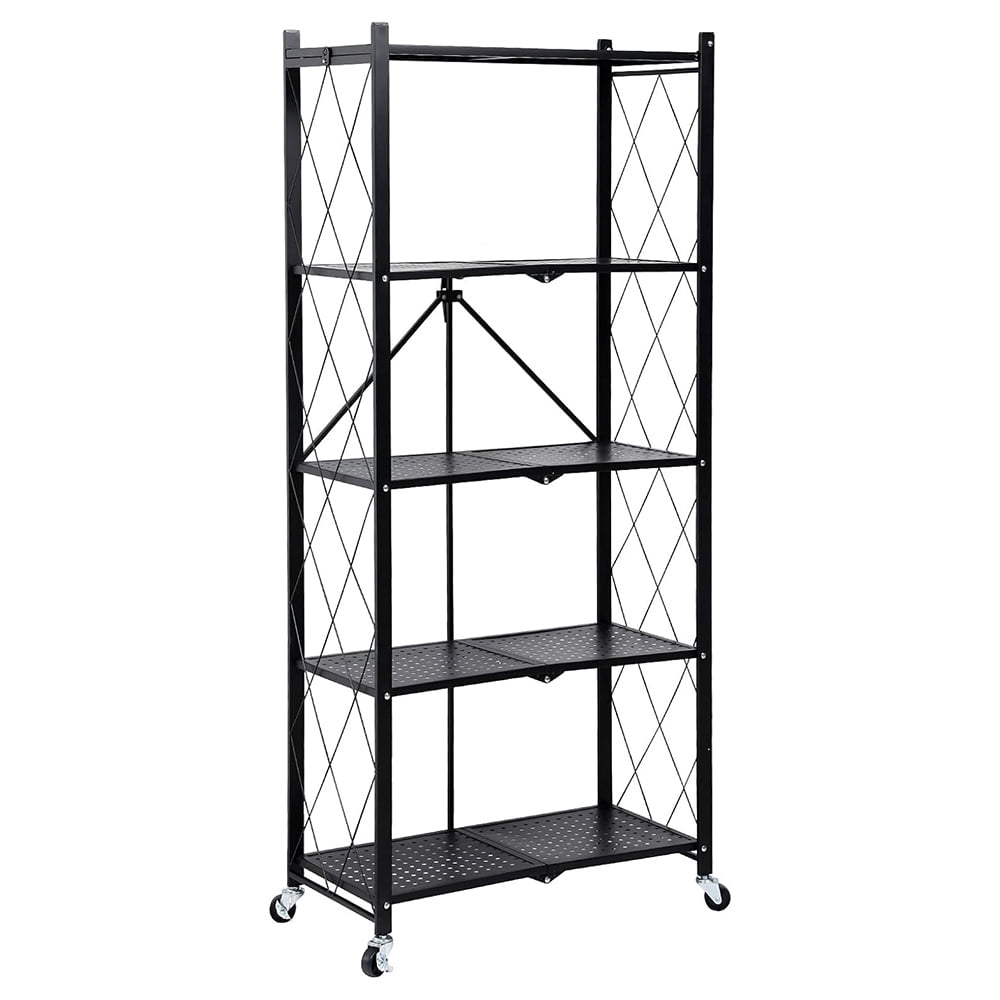 IVV Storage Shelves,5-Shelf Foldable Metal Garage Shelveing with 4 ...