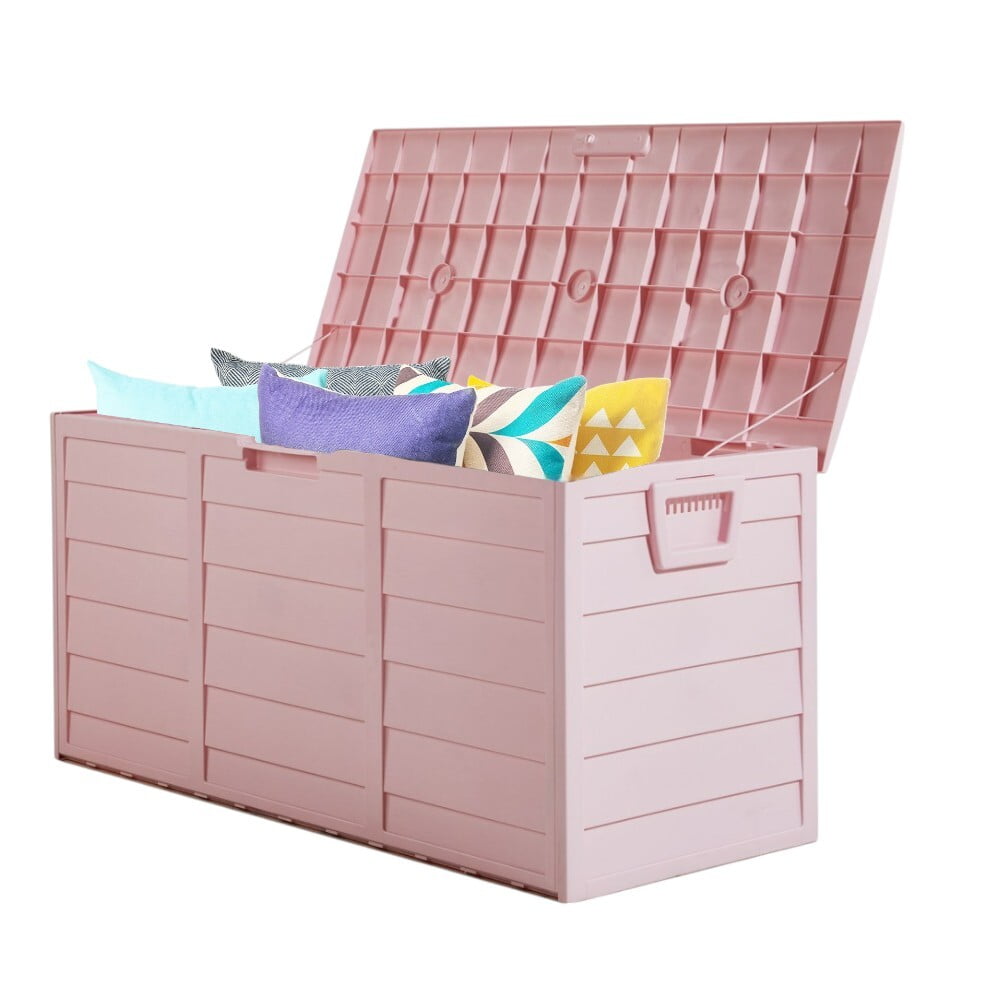 IVV Waterproof Plastic Deck Box - Indoor Outdoor Lockable Storage ...