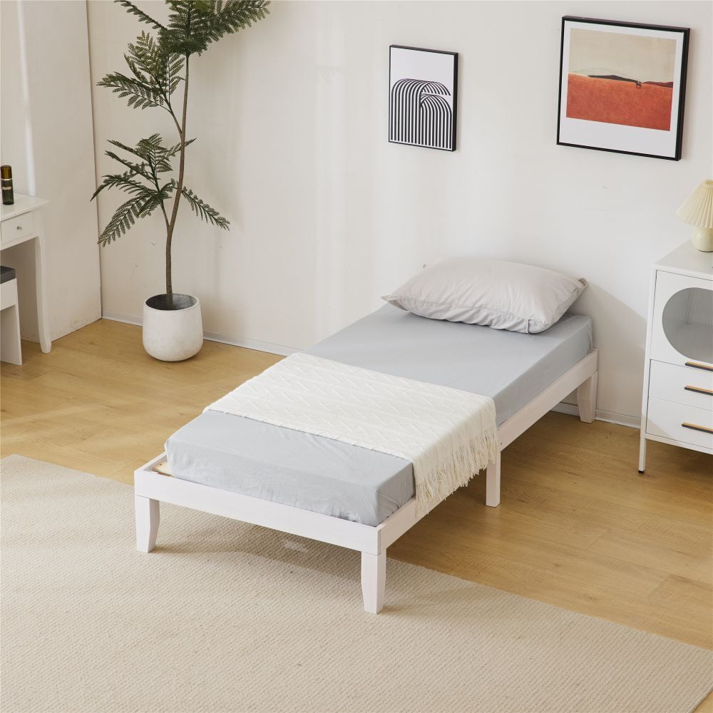 IVV Wood Platform Bed Frame / Wood Slat Support / No Box Spring Needed ...