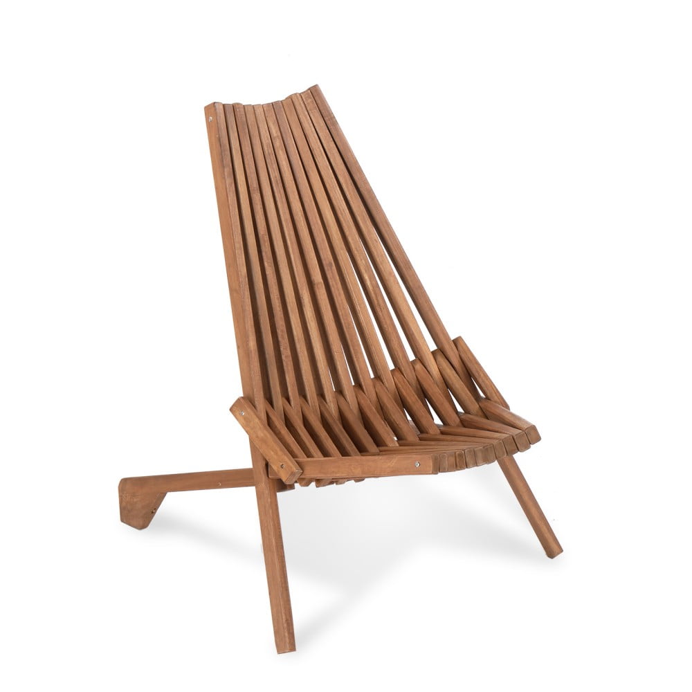 IVV Wooden Folding Chair - Low Profile Acacia Wood Lounge Chair - Fully ...