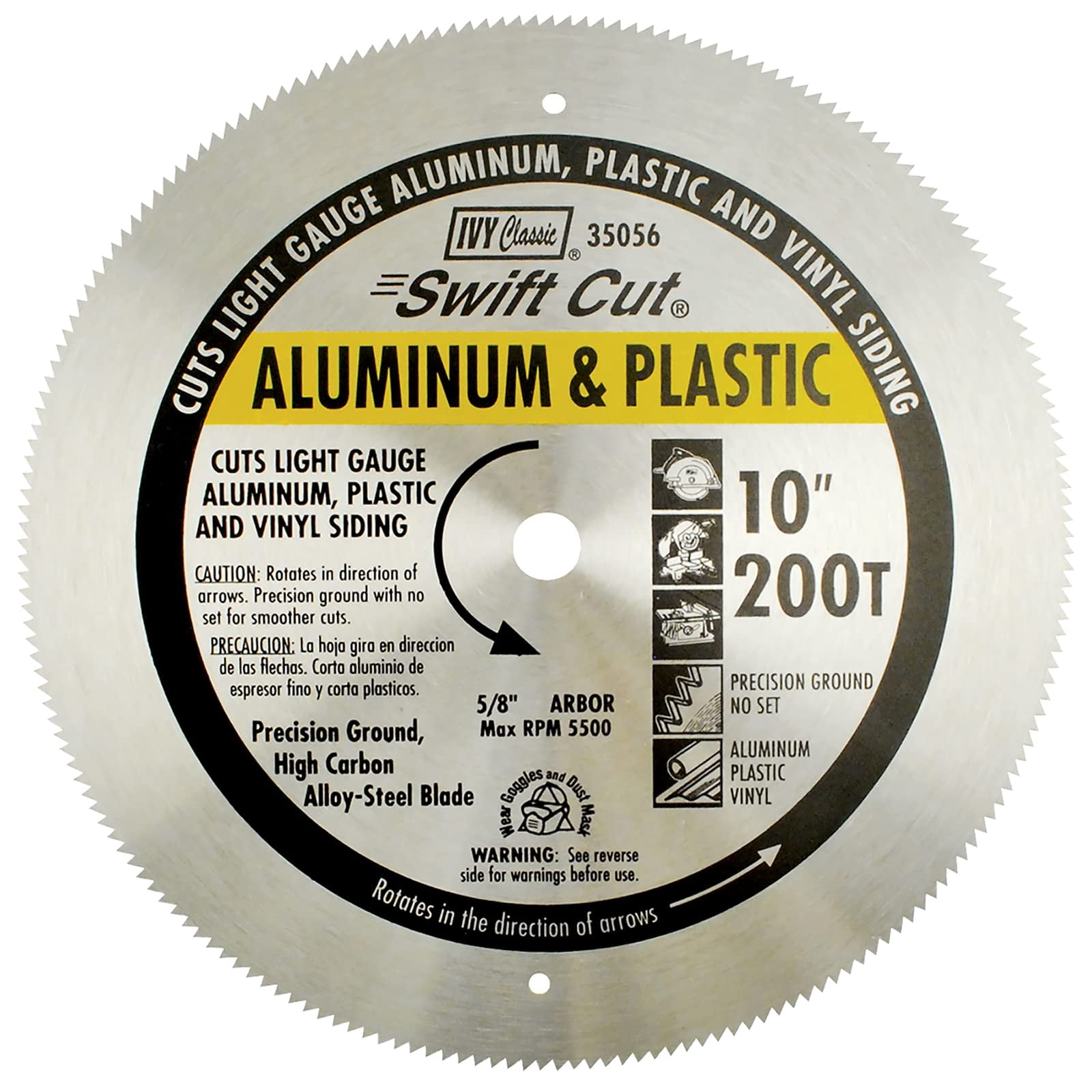 IVY Classic 35056 Swift Cut 10" 200 Tooth Aluminum & Plastic Cutting ...