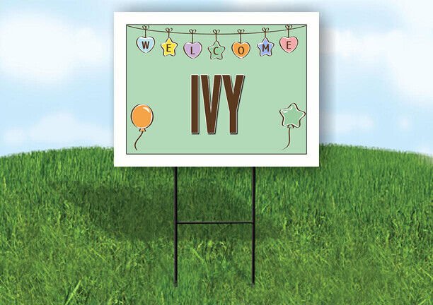 IVY WELCOME BABY GREEN 18 in x 24 in Yard Sign Road Sign with Stand ...