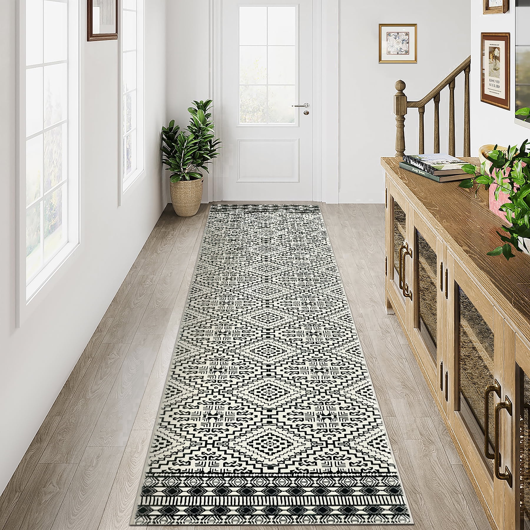 IValue 2x8 Boho Runner Rug for Hallway Non Slip Washable Kitchen Runner ...