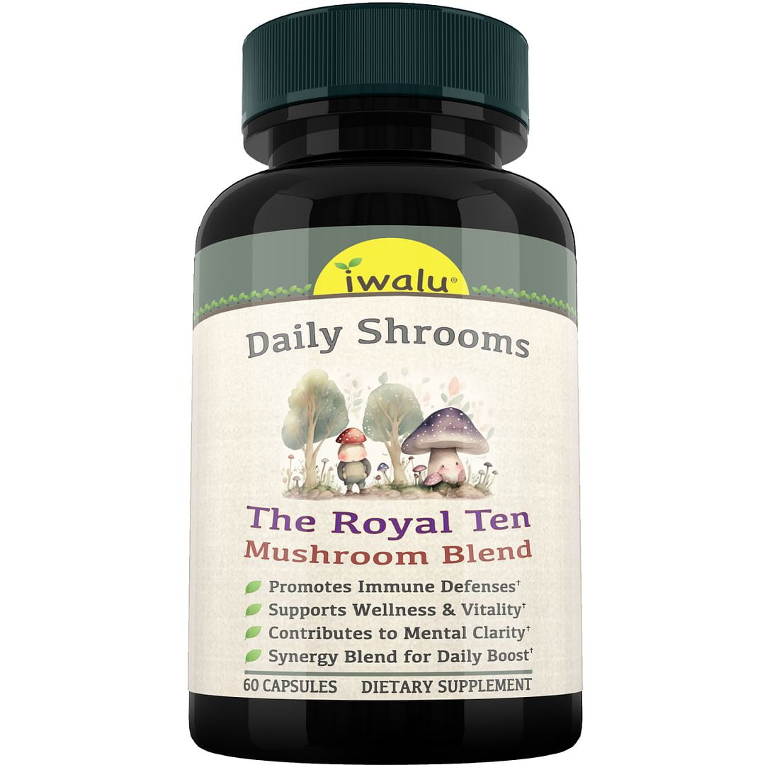 IWALU Royal Ten Mushroom Supplement - Brain Boost, Immune Support ...