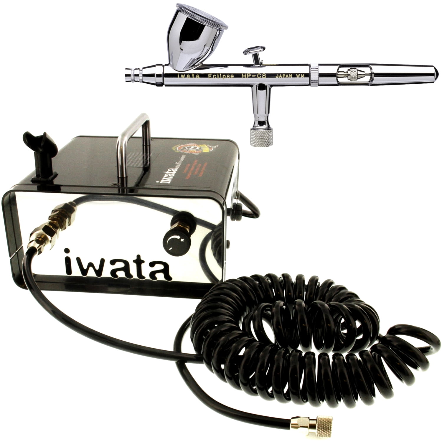 Iwata Eclipse (ECL 4500) HP-CS Large Gravity Feed .35mm Airbrush with IS-35 Ninja Jet Studio ...