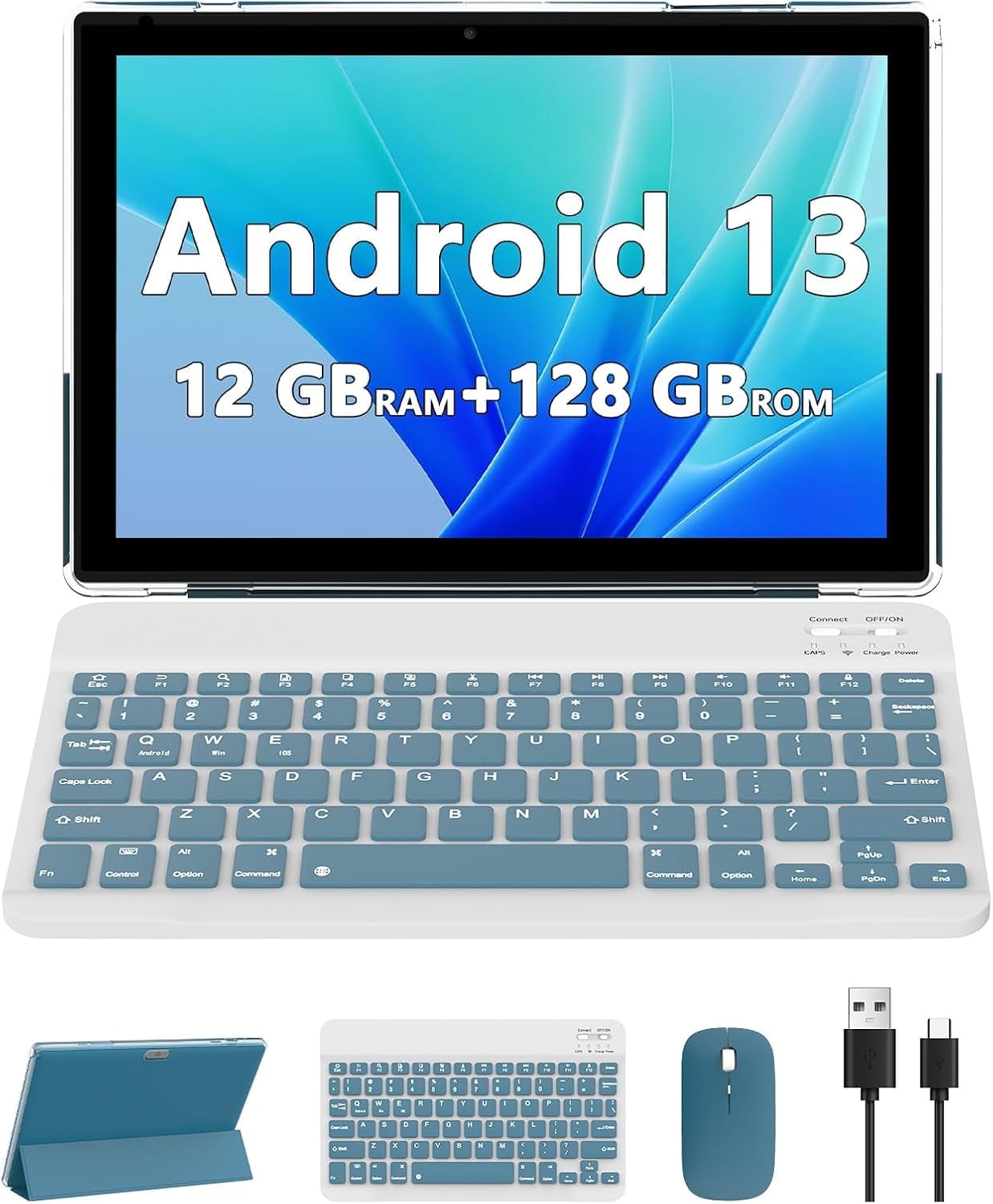 2024 Android 13 Tablet, 10 Inch 2 in 1, 12GB RAM 128GB ROM, Quad-Core ...