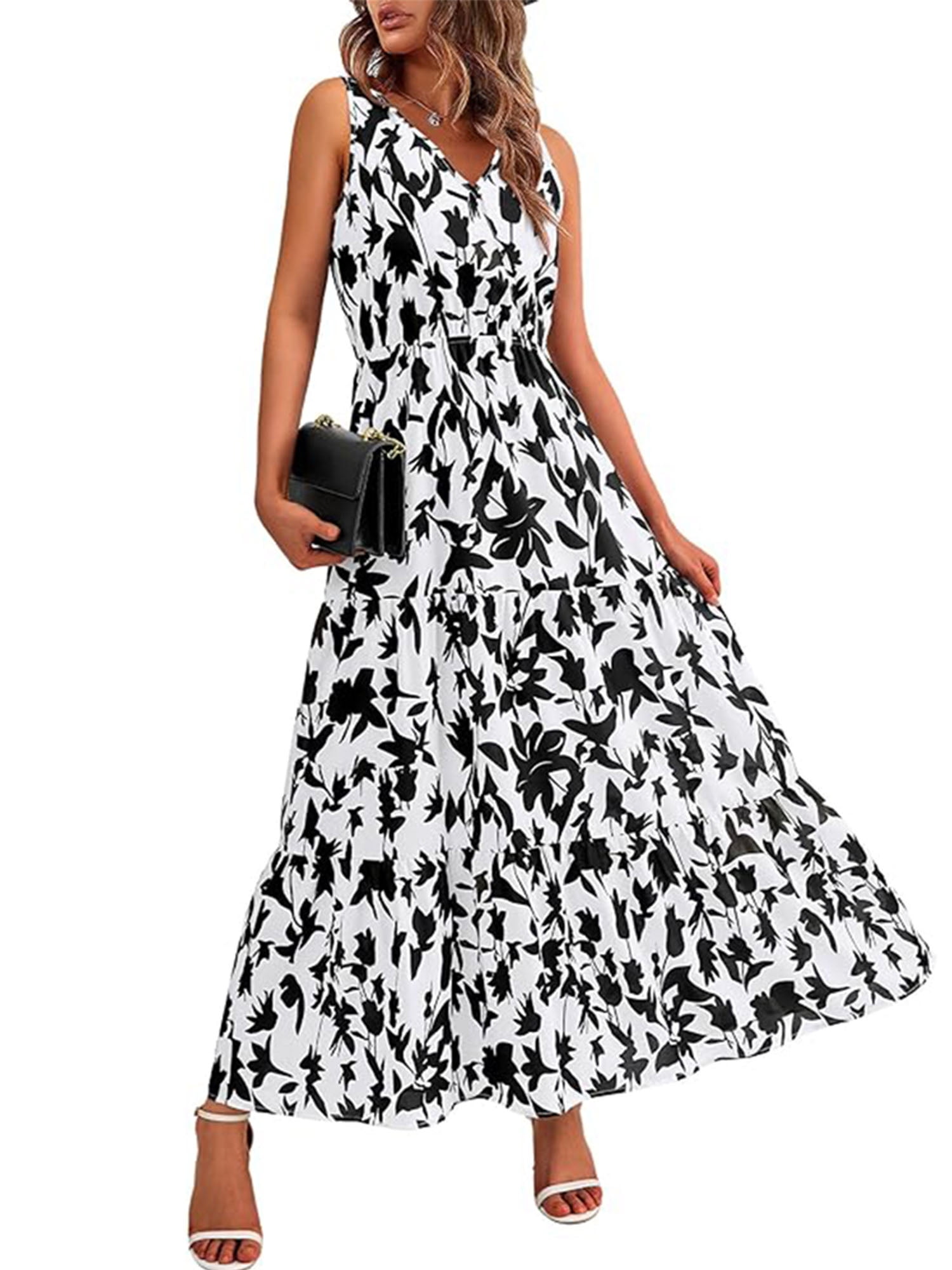 IWEMEK Dresses for Women Plus Size Dressy Summer Dress Sleeveless Boho ...