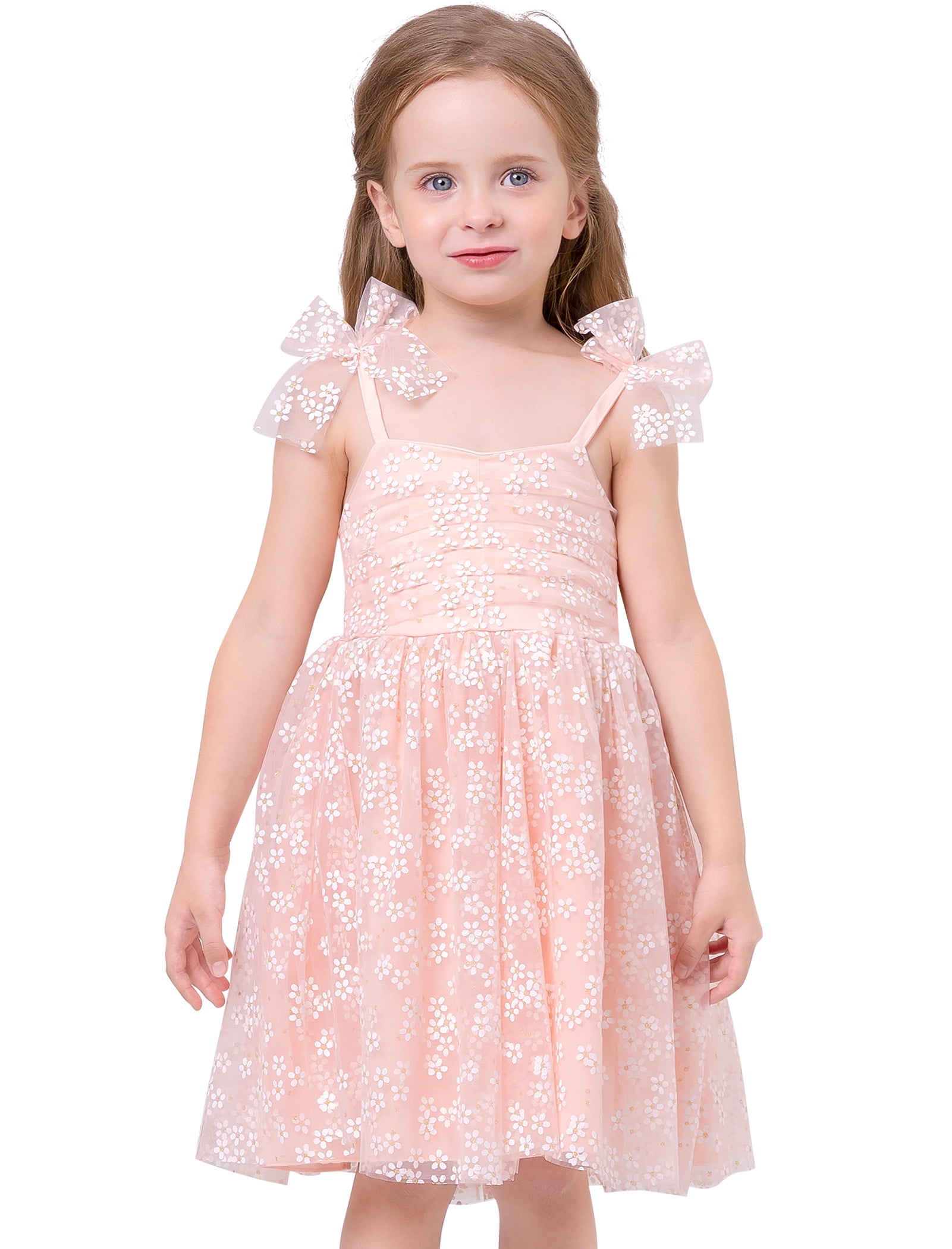 IWEMEK Girl's Dress Fluffy Mesh Dresses for Toddler Girls Tutu Pink ...