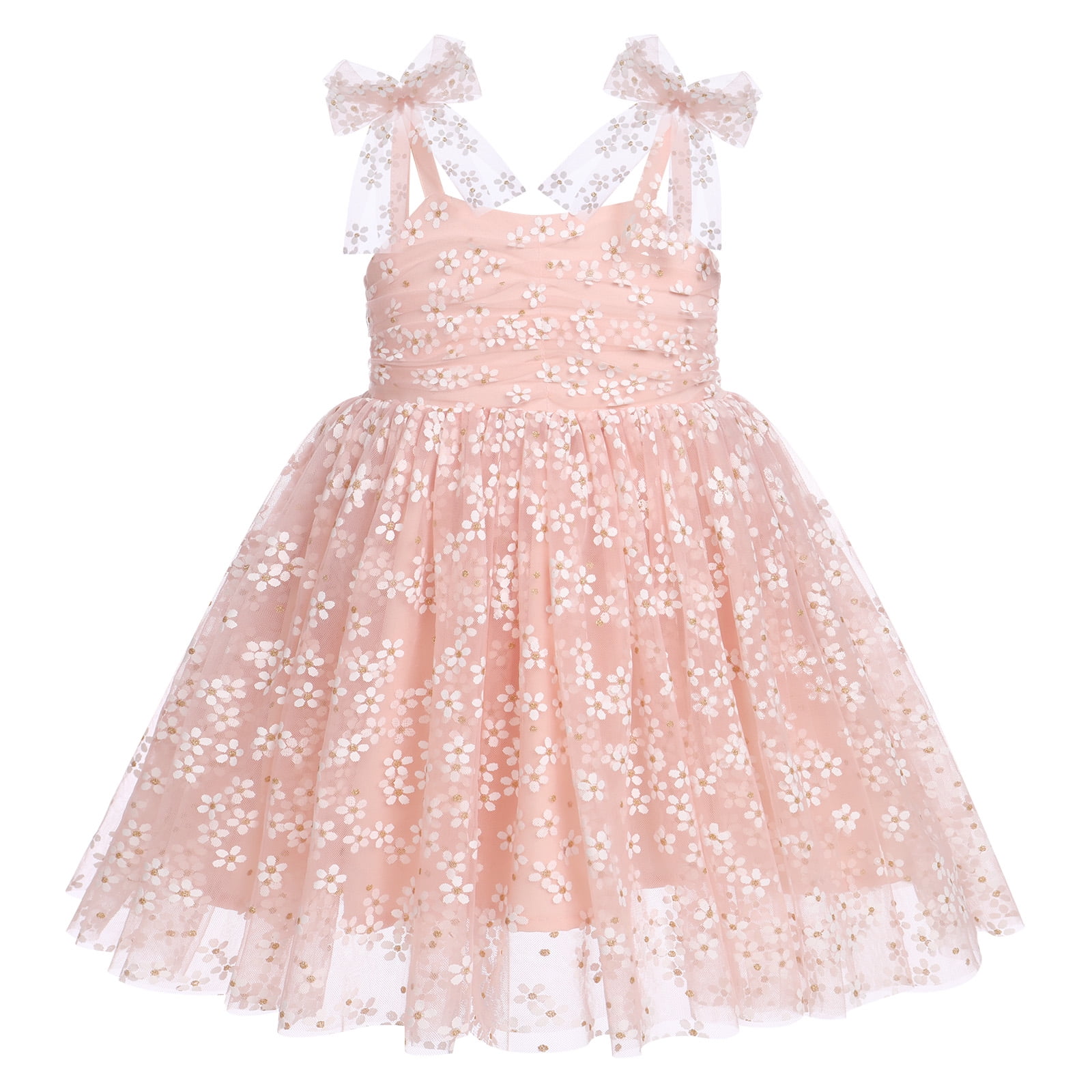 IWEMEK Girl Dress Fluffy Mesh Dresses for Toddler Girls Tutu Pink ...