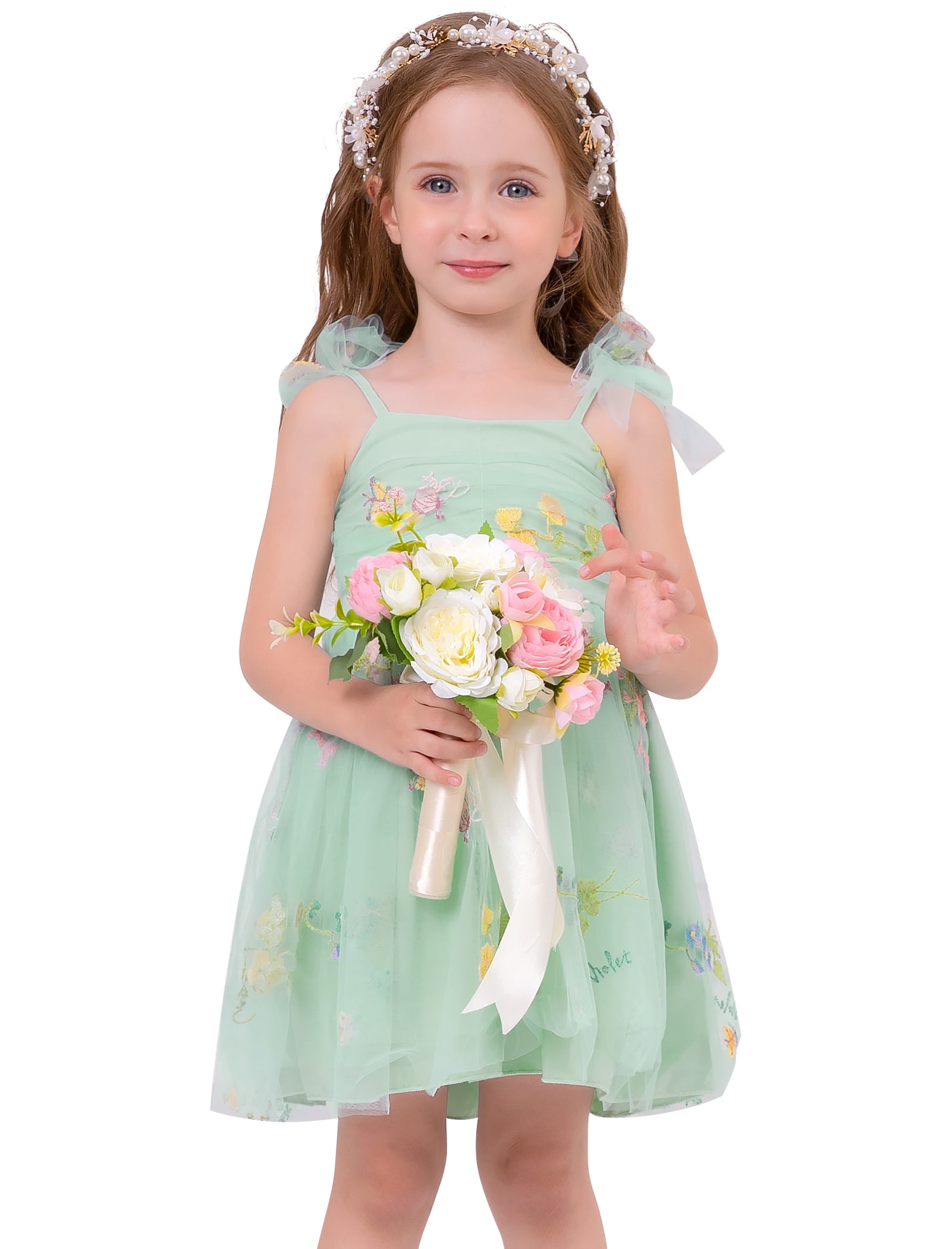 IWEMEK Summer Prom Dresses for Girls Cute Bowknot Tutu Dress for Kids ...