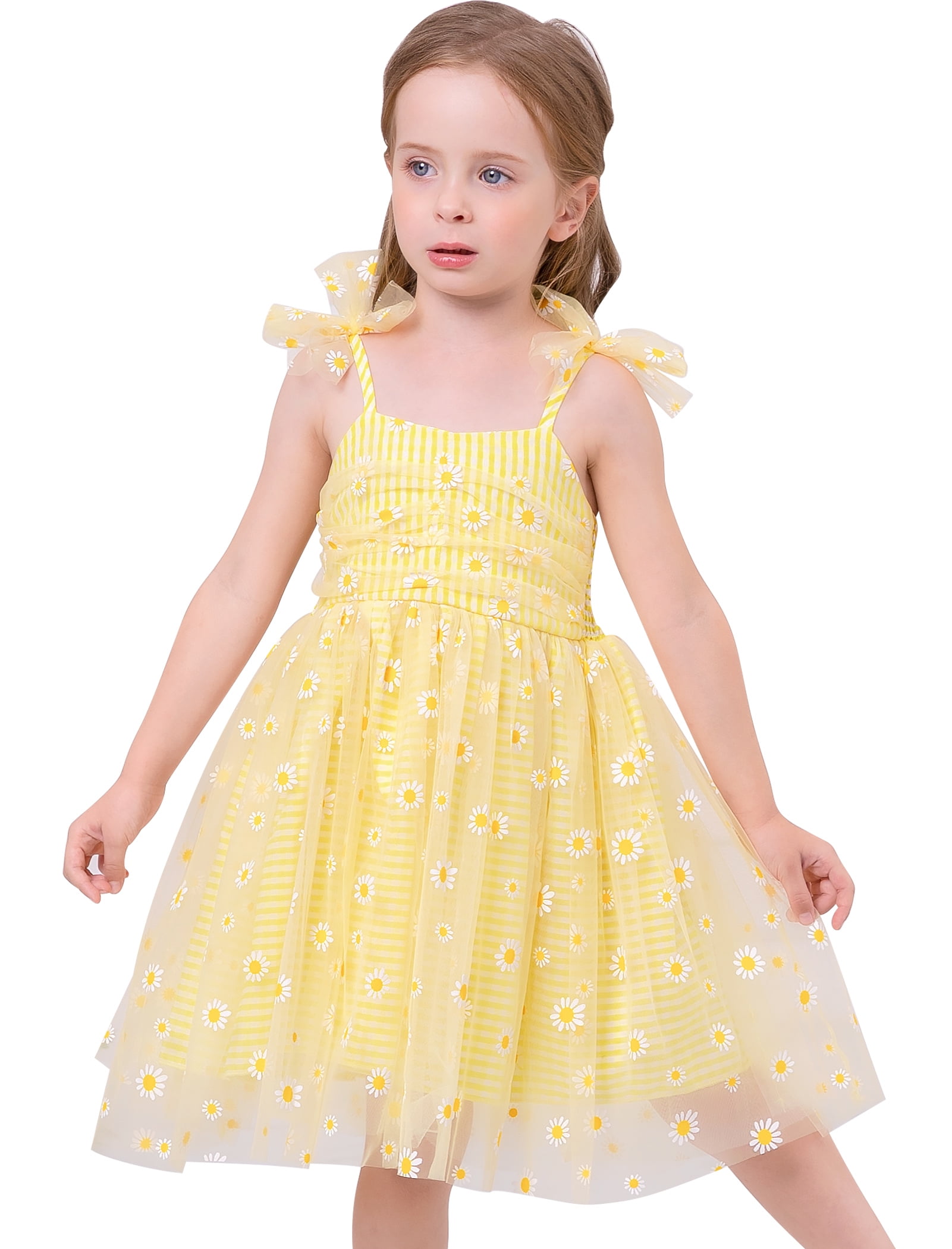 IWEMEK Floral Dresses for Little Girls Casual Sling Lace Dress ...