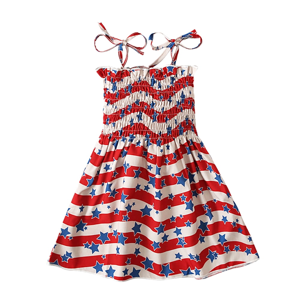 IWEMEK Girls Summer Dress USA Flag Camisole Sundress for Child Summer ...