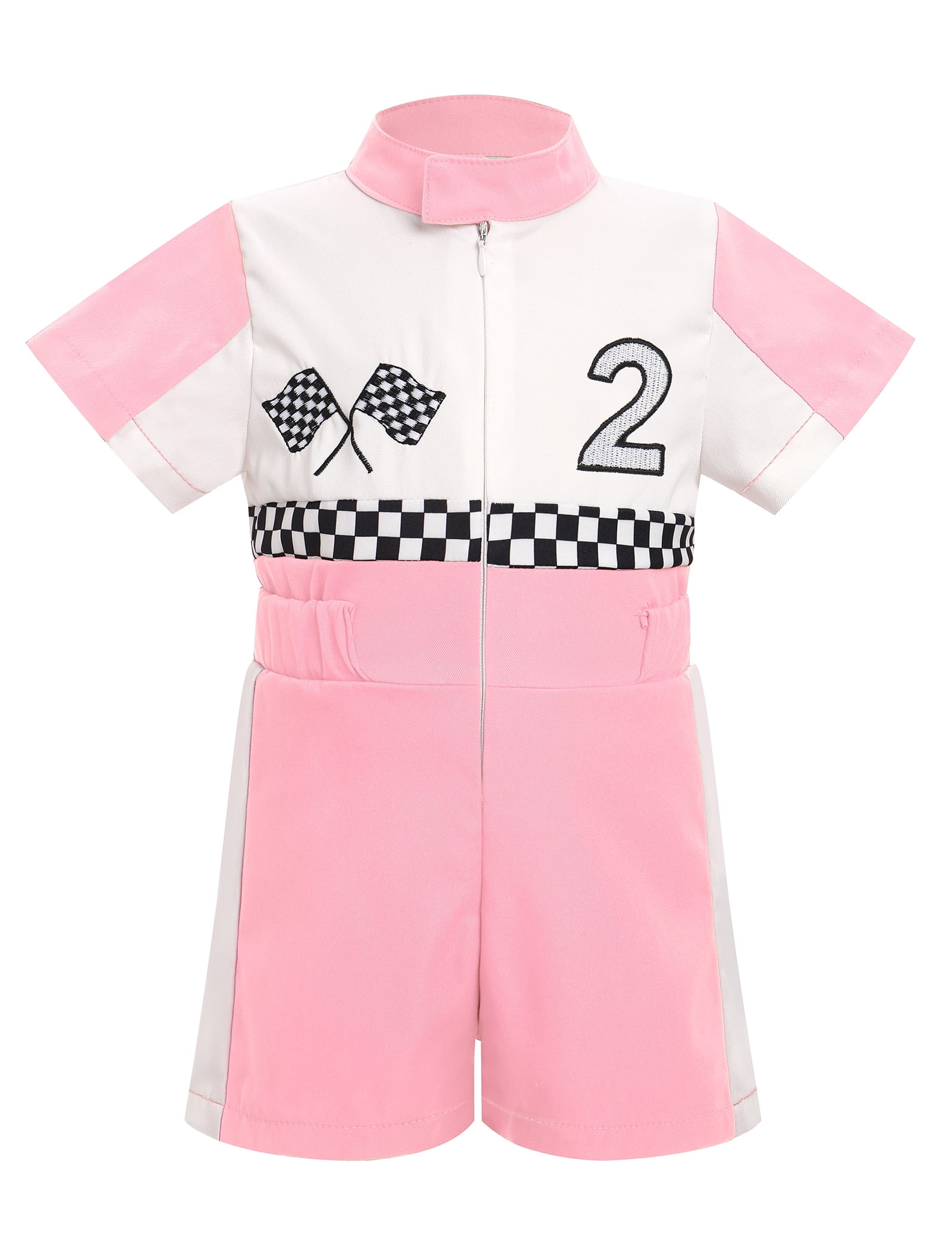 IWEMEK Summer Jumpsuit for Toddler Girls Cool Race Car Driver Overalls ...