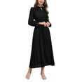 IWEMEK Women Dresses Long Sleeve Casual Fall Dress Halterneck Pleated ...