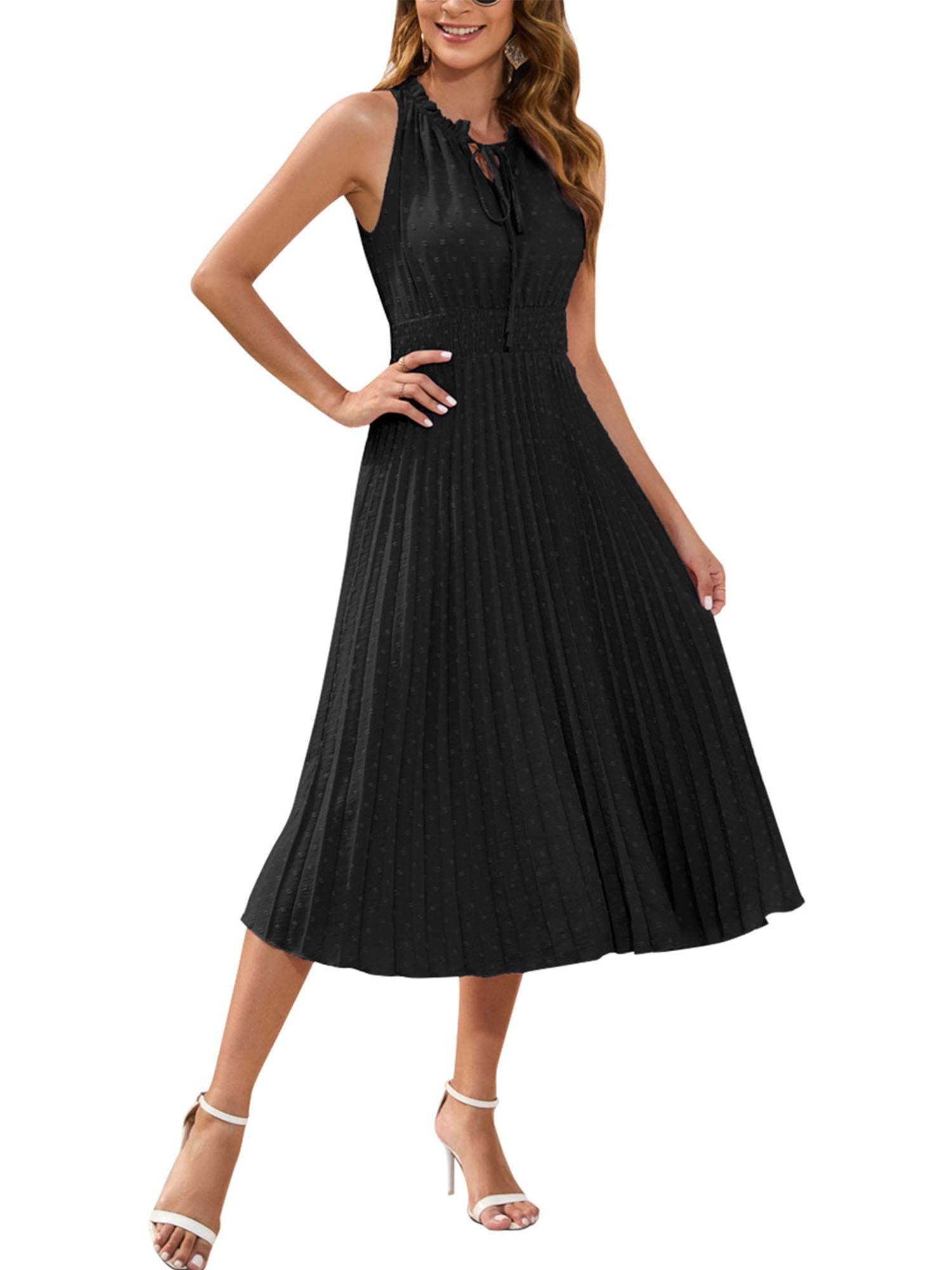 IWEMEK Womens Dress Casual Trendy Jacquard Halter Dresses Bohemian ...