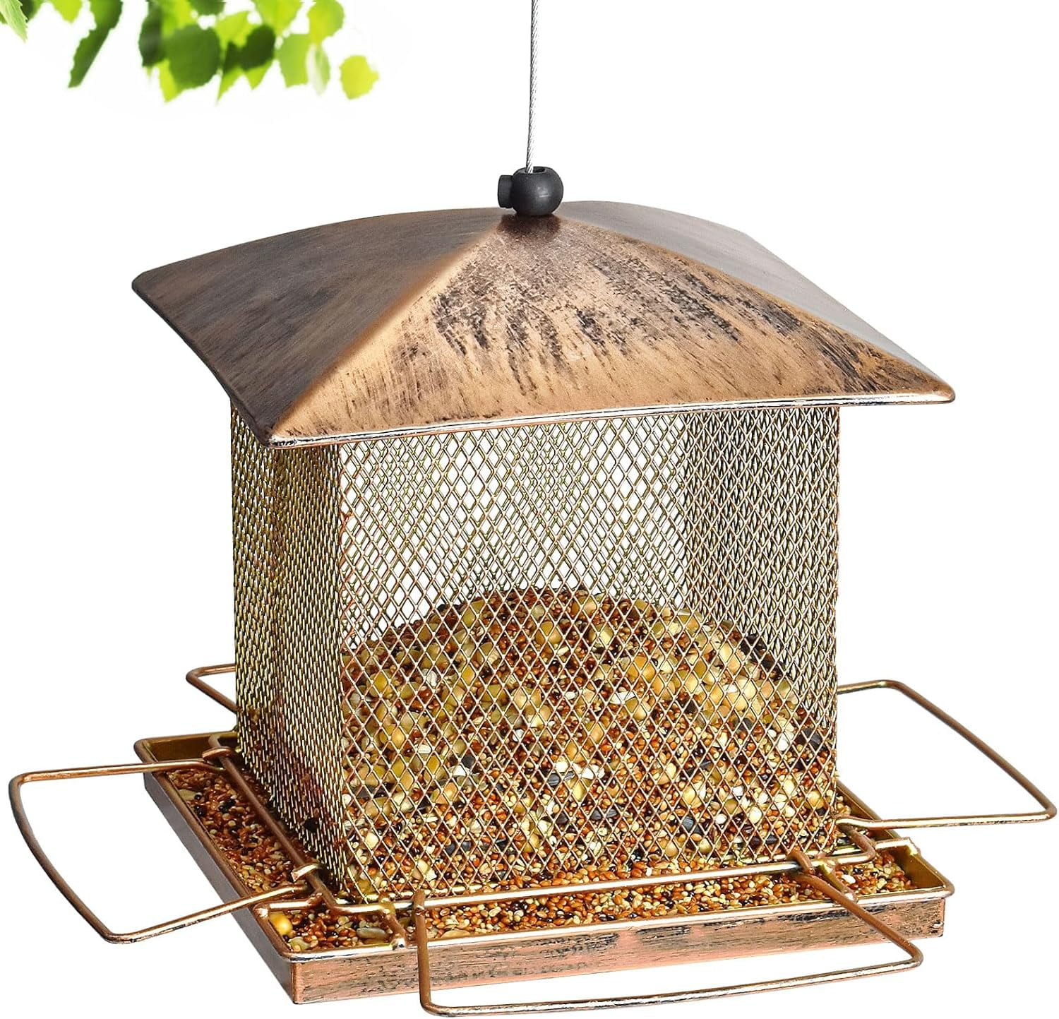 IWNTWY Bird Feeder, Heavy Duty Metal Bird Feeders for Outdoor Hanging ...