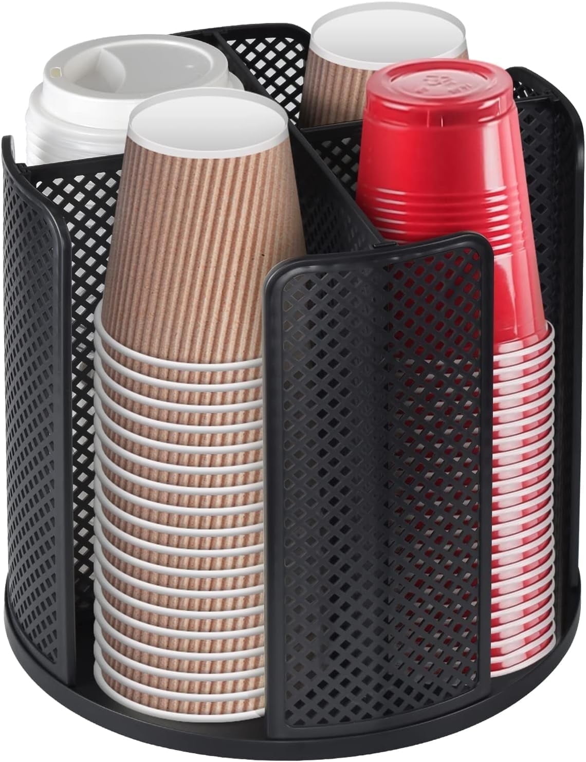 IWNTWY Rotating Cup Dispenser, Paper Cup and Lid Holder Organizer 4 ...