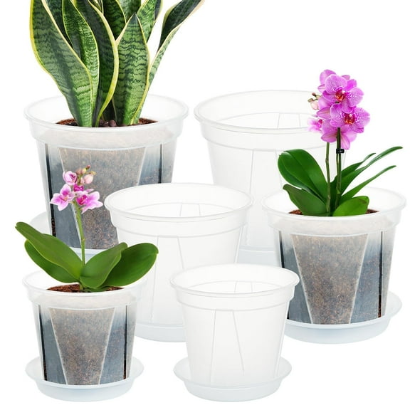 BPPEG 1Pc Orchid Pot,Clear Orchid Pots with Holes,Plastic Nursery Pots ...