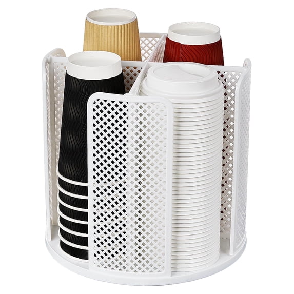 IWNTWY Rotating Cup Dispenser, Paper Cup and Lid Holder with 4 ...