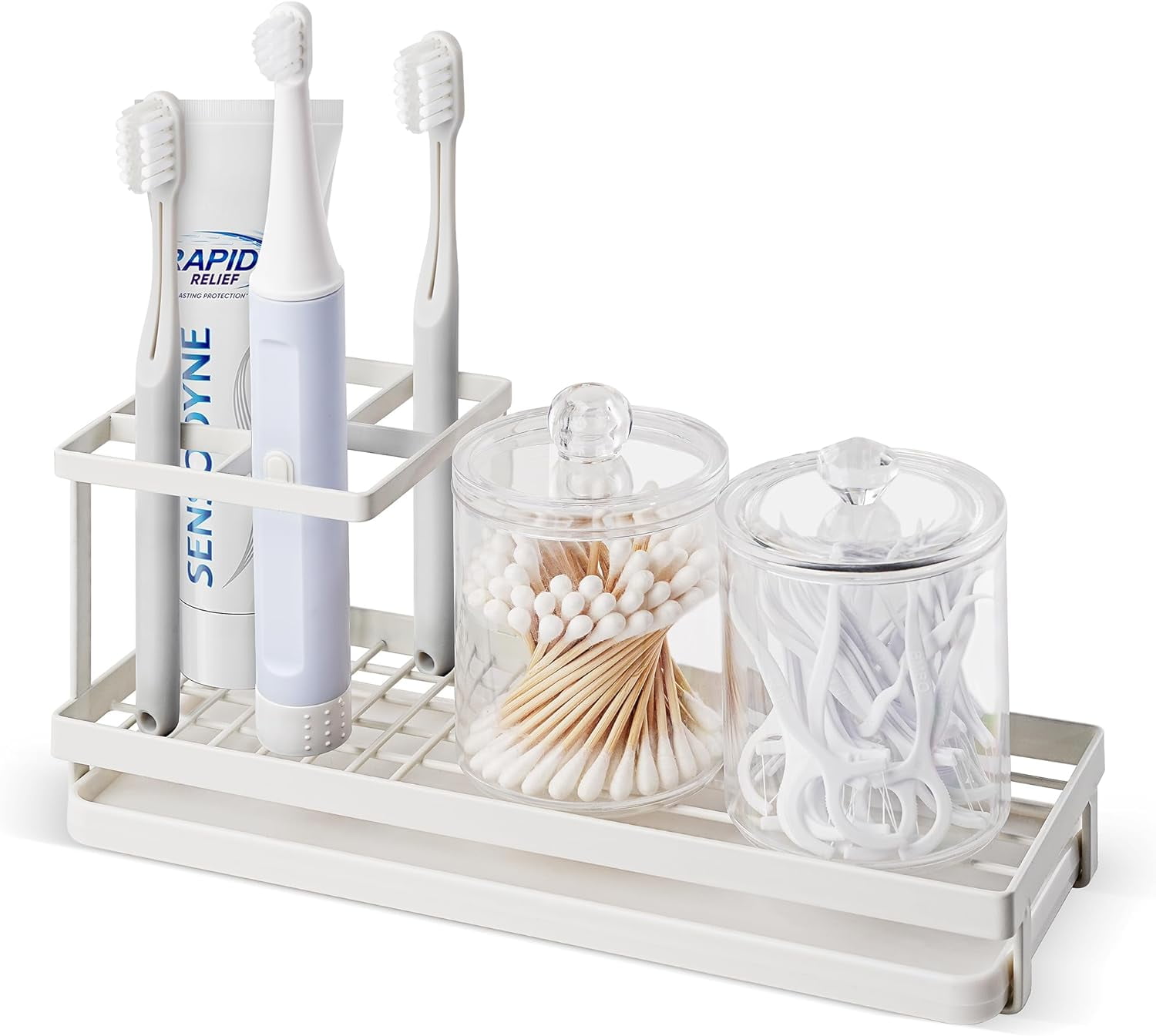 IWNTWY Bathroom Toothbrush Holder, 4-Slot Rustproof Metal Organizer ...