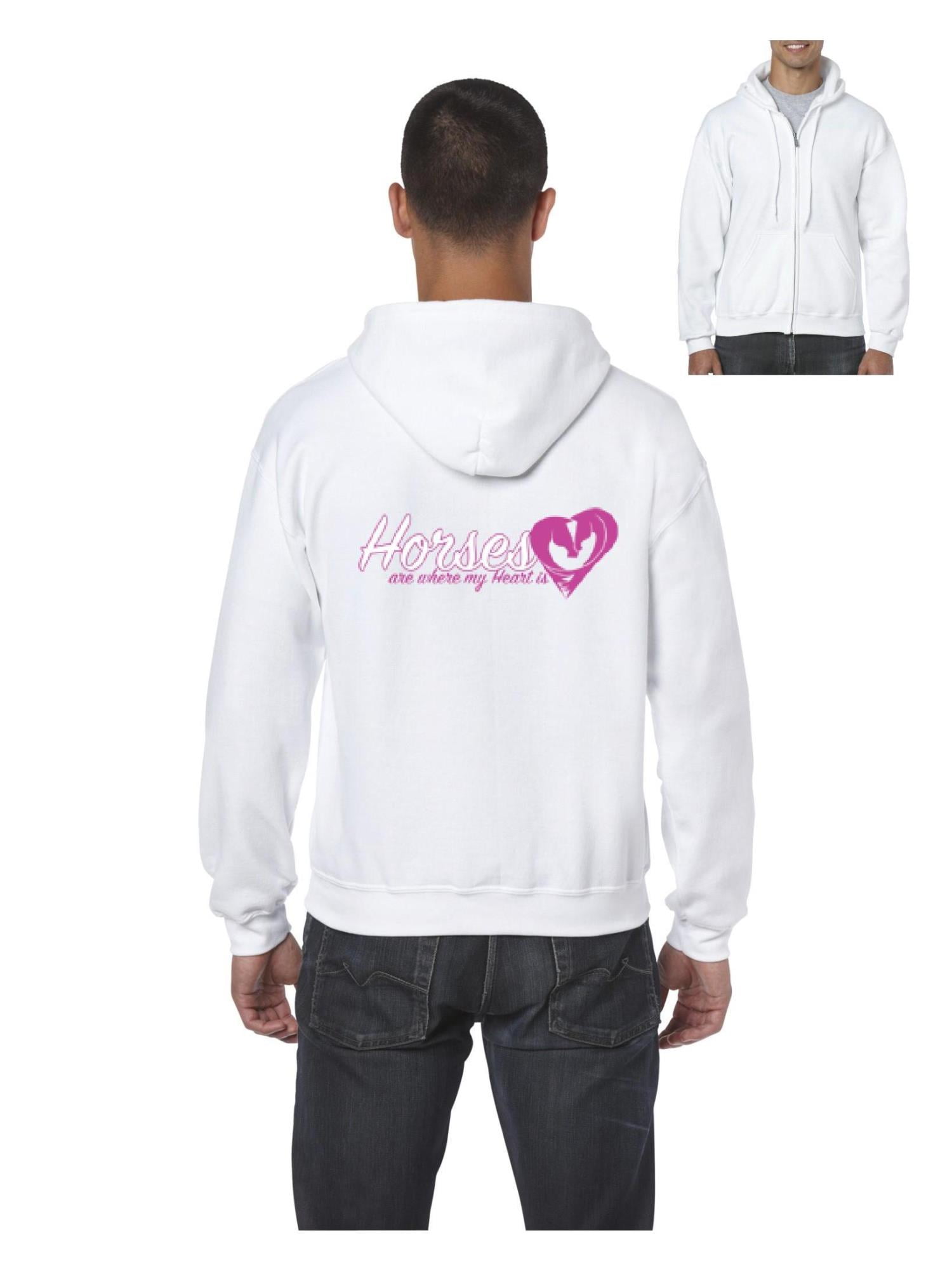 IWPF - Men's Sweatshirt Full-Zip Pullover - Horses Where My Heart Is ...