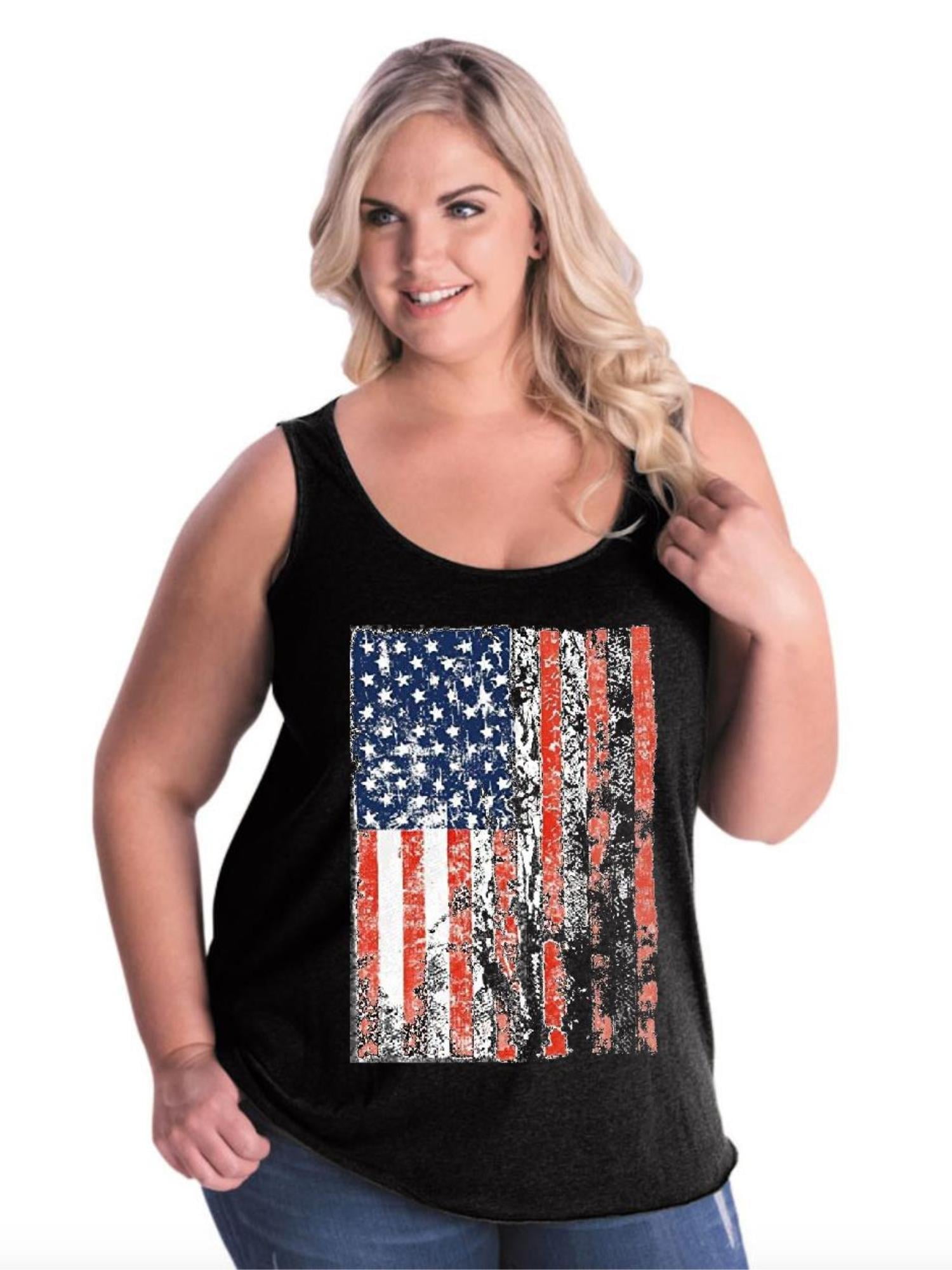 Artix - Women's Plus Size Tank Top - American Flag 4th of July ...