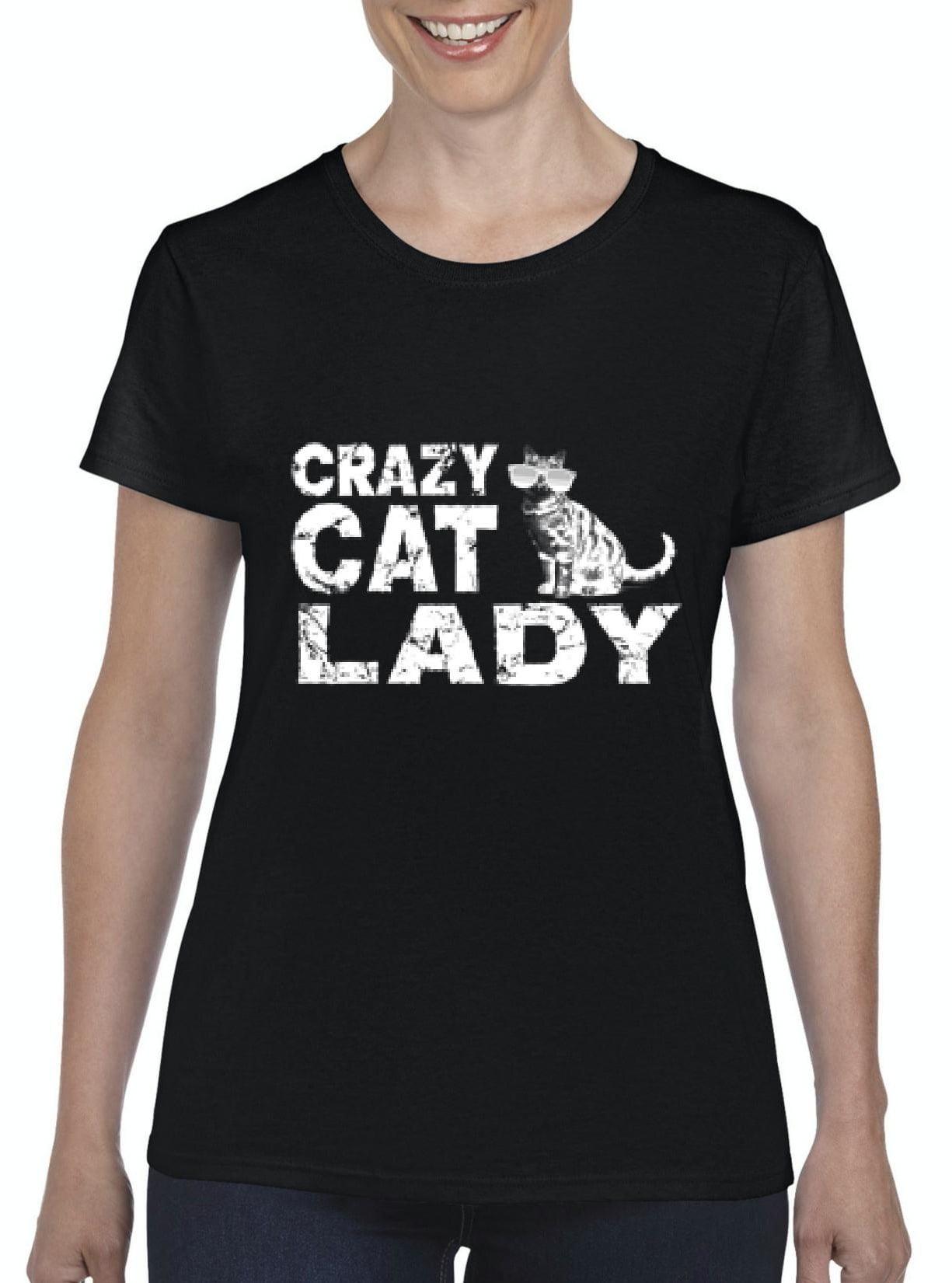 IWPF - Women's T-Shirt Short Sleeve - Crazy Cat Lady - Walmart.com