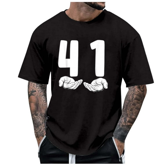 IWRICH 41 Meme Forty One Four Gen Alpha Slang T-Shirt for Men Black XL ...