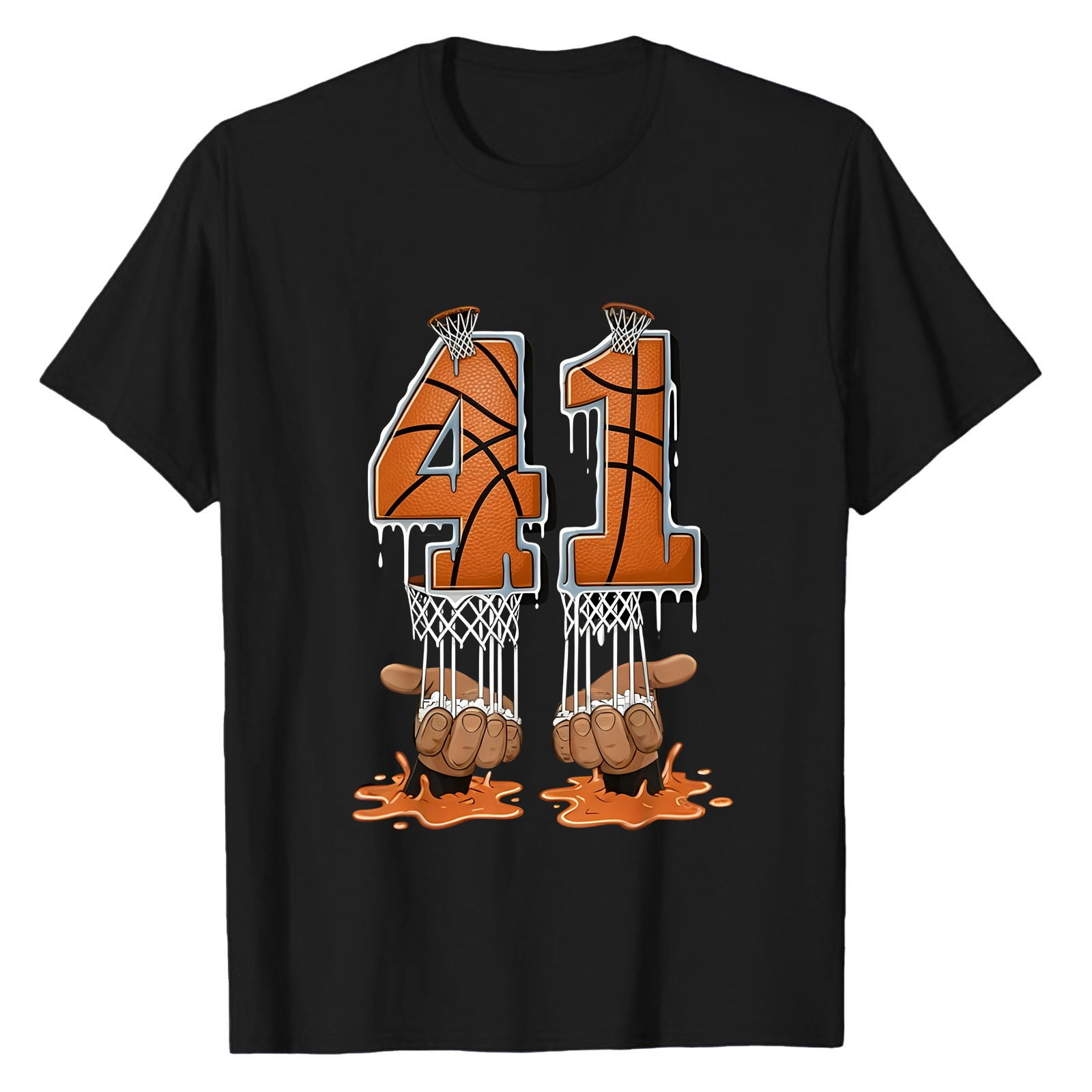 IWRICH Basketball 41 Four One Funny Gen Alpha Meme Drip T-Shirt Black ...