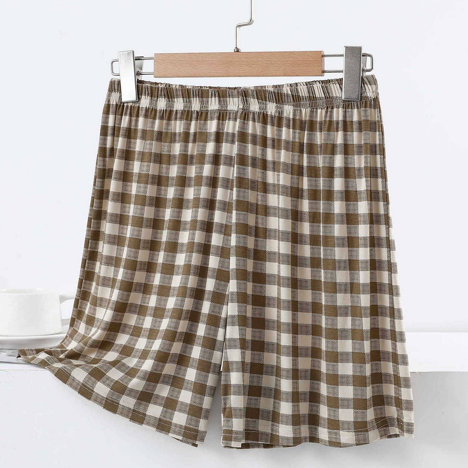 IWRICH Boxer Shorts for Women Summer Gingham Pajama Casual Plaid Shorts ...