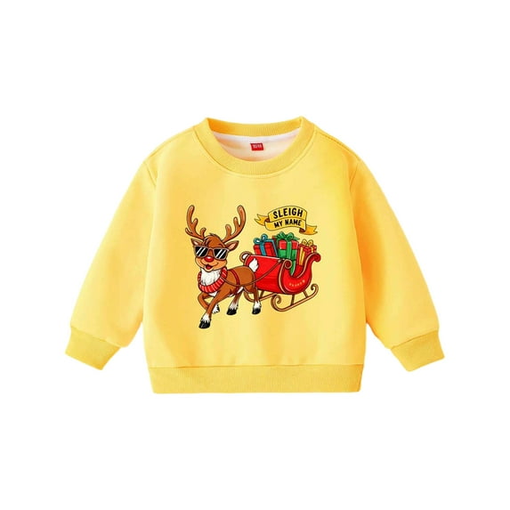 IWRICH Boy and Girl Crewneck Christmas Sweatshirt Long Sleeve Xmas Graphic Sweatshirts Winter ...