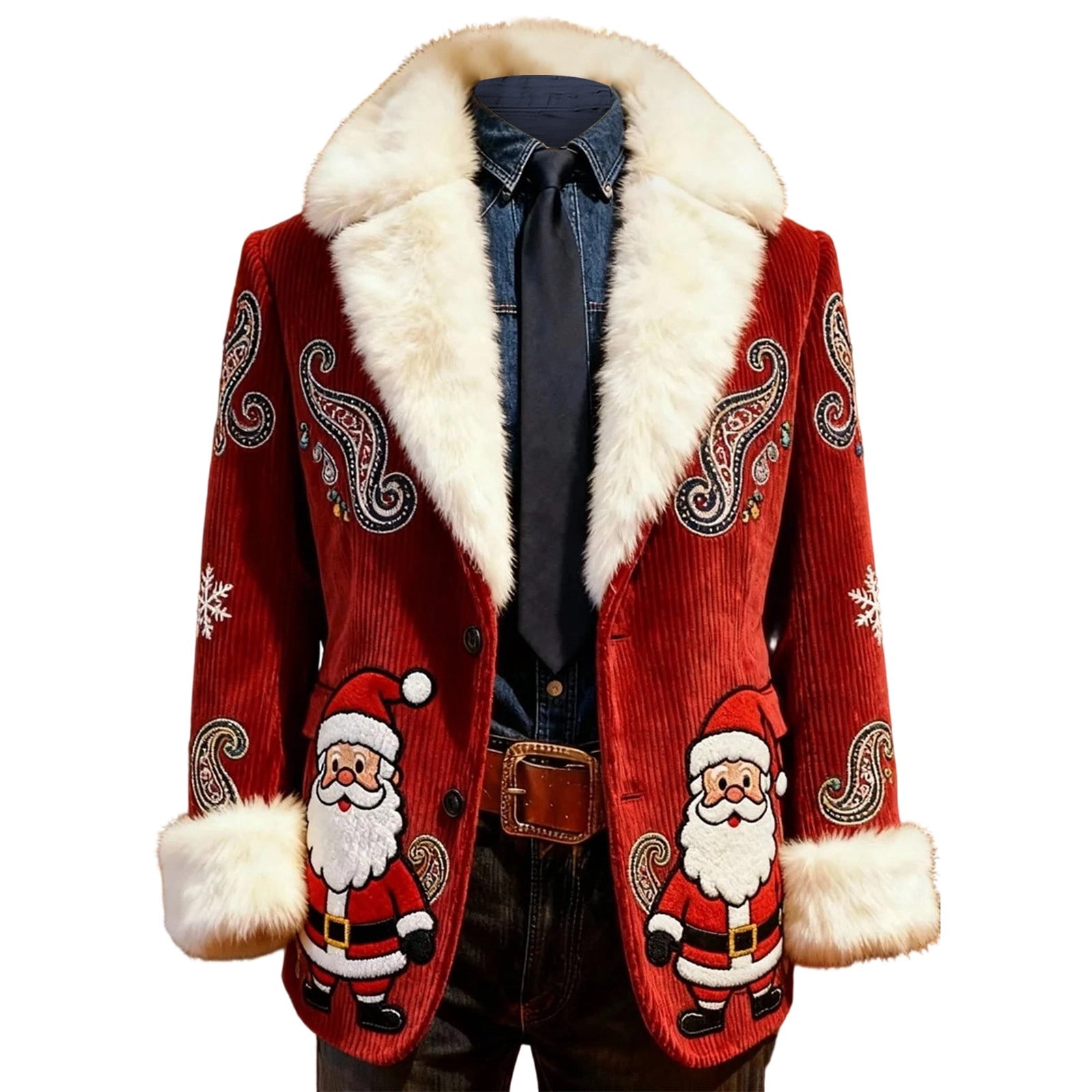 IWRICH Christmas Blazer for Men Xmas Shawl Lapel One Button Tuxedo ...