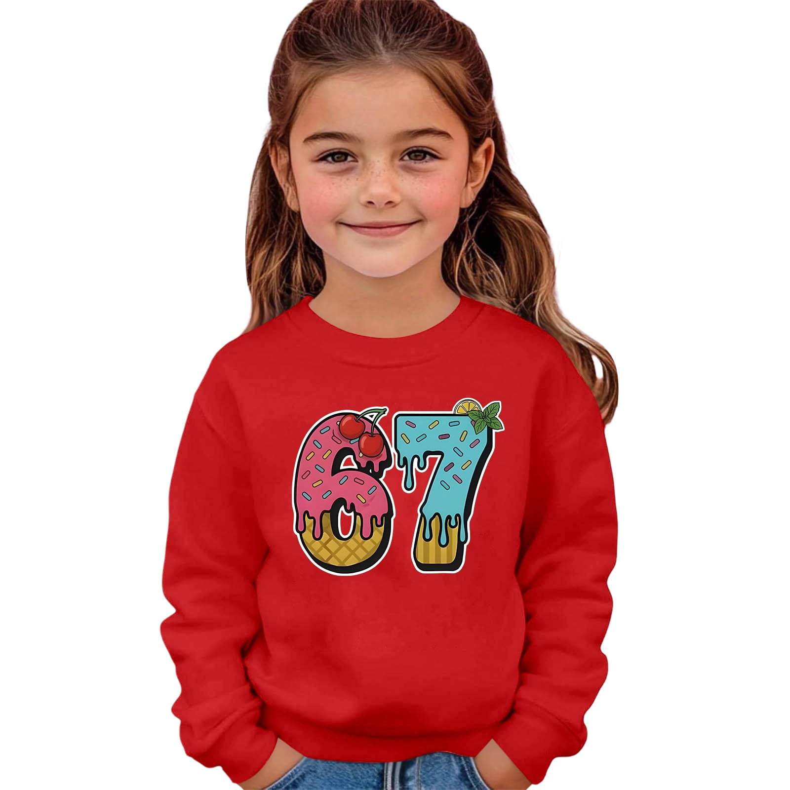 IWRICH Ice Cream Drip Six Seven Printed Hoodies for Boys Girls Baggy ...