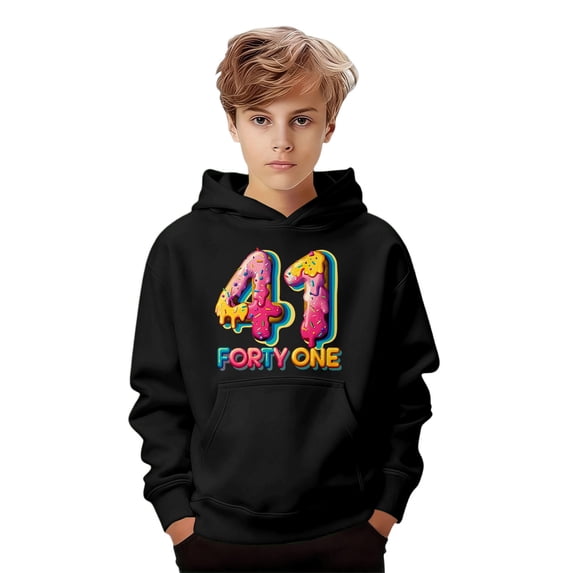 IWRICH Kids Number Forty One Hoodie Funny Ice Cream Drips Graphic ...