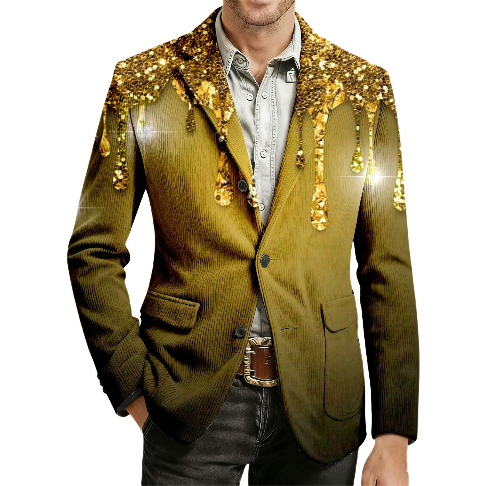 IWRICH Men's Corduroy Jacket Carnival for Formal Events Business Casual ...