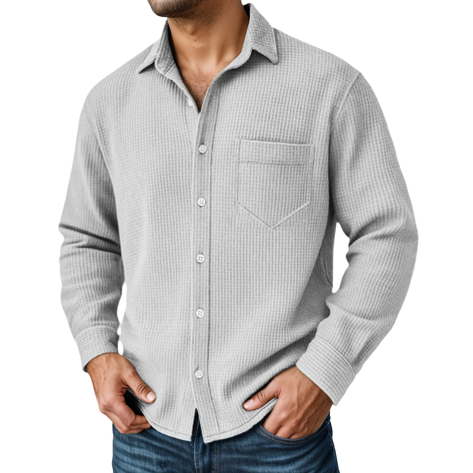 IWRICH Men's Corduroy Shirts Casual Button down Shirt Tops Fashion ...