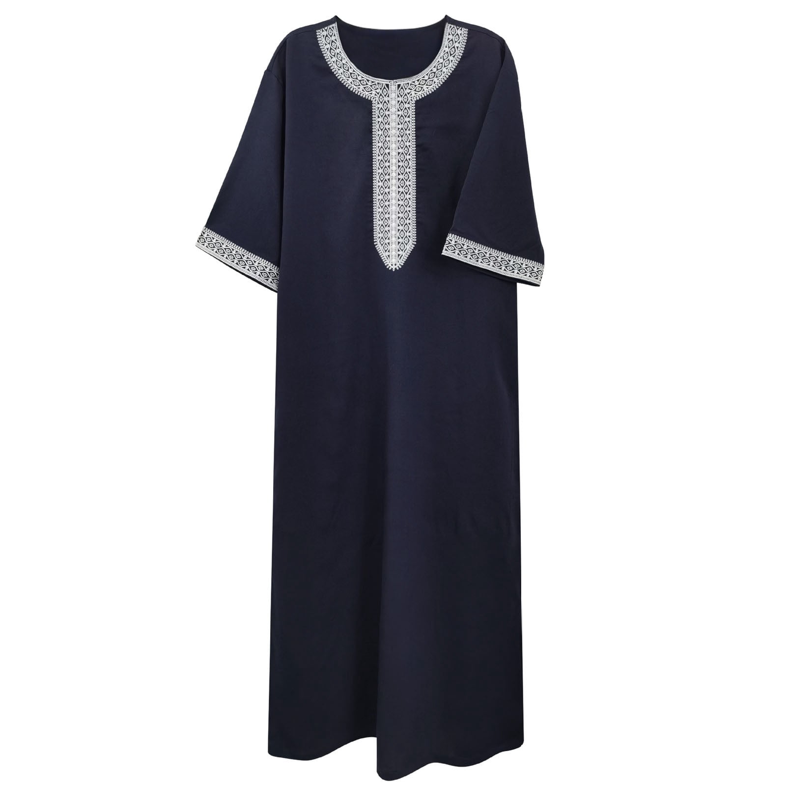 IWRICH Men's Embroidery Moroccan Thobe Men Mogadishu Djellaba Robe ...
