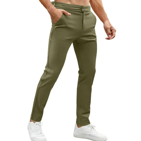 IWRICH Men's Golf Dress Pants Stretchy Skinny Tapered Lightweight ...