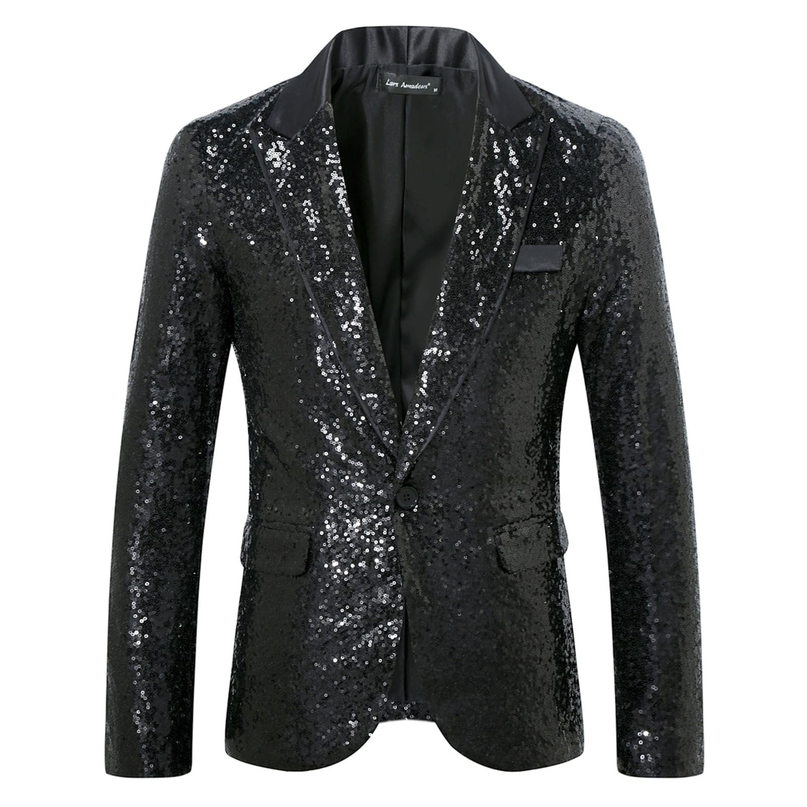 IWRICH Men's One Button Sequin Dress Suit Jacket Party Festival Tuxedo ...