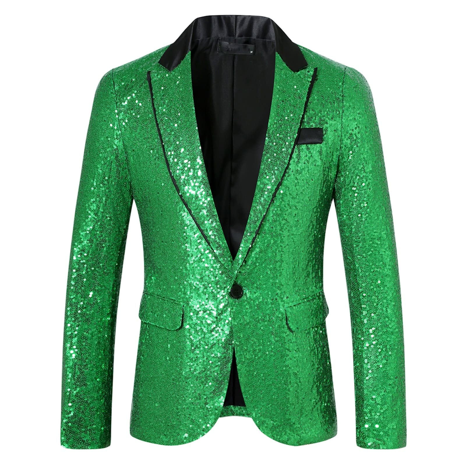 IWRICH Men's One Button Sequin Dress Suit Jacket Party Festival Tuxedo ...