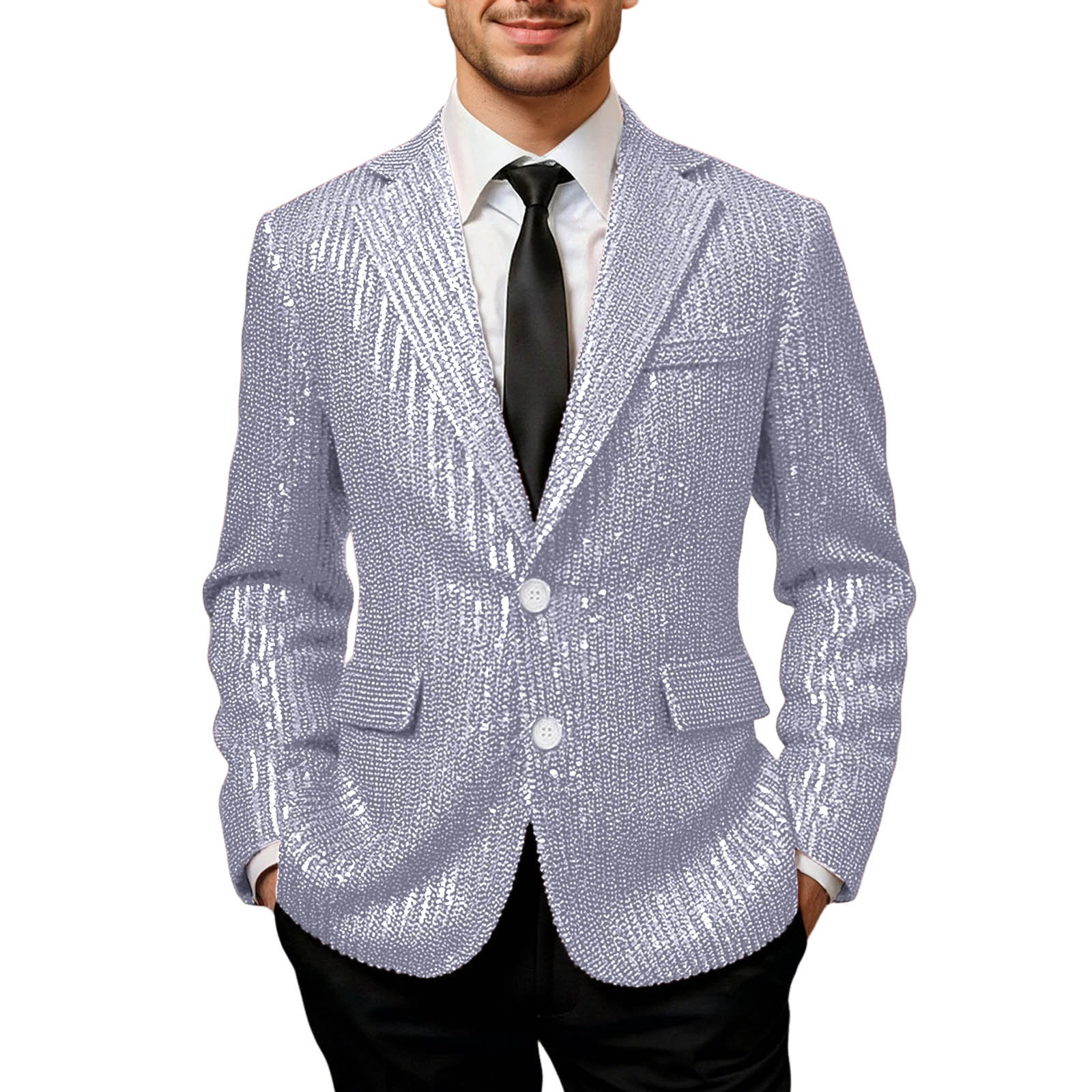 IWRICH Men's Sequin Blazer Sparkle Suit Disco Prom Jacket Party Shiny ...