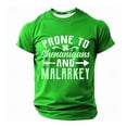 IWRICH Men's St. Patrick's Day Shirt Prone to Shenanigans and Malarkey ...